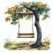 Watercolor Tree Swing Clipart 5 High Quality Jpg's Digital Download ...