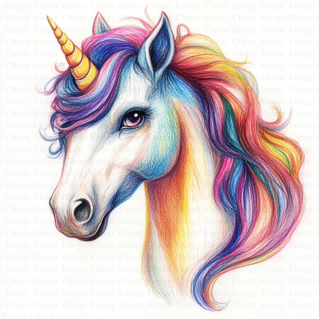 Rainbow Unicorn Clipart | 5 High Quality Jpg's | Digital Download ...
