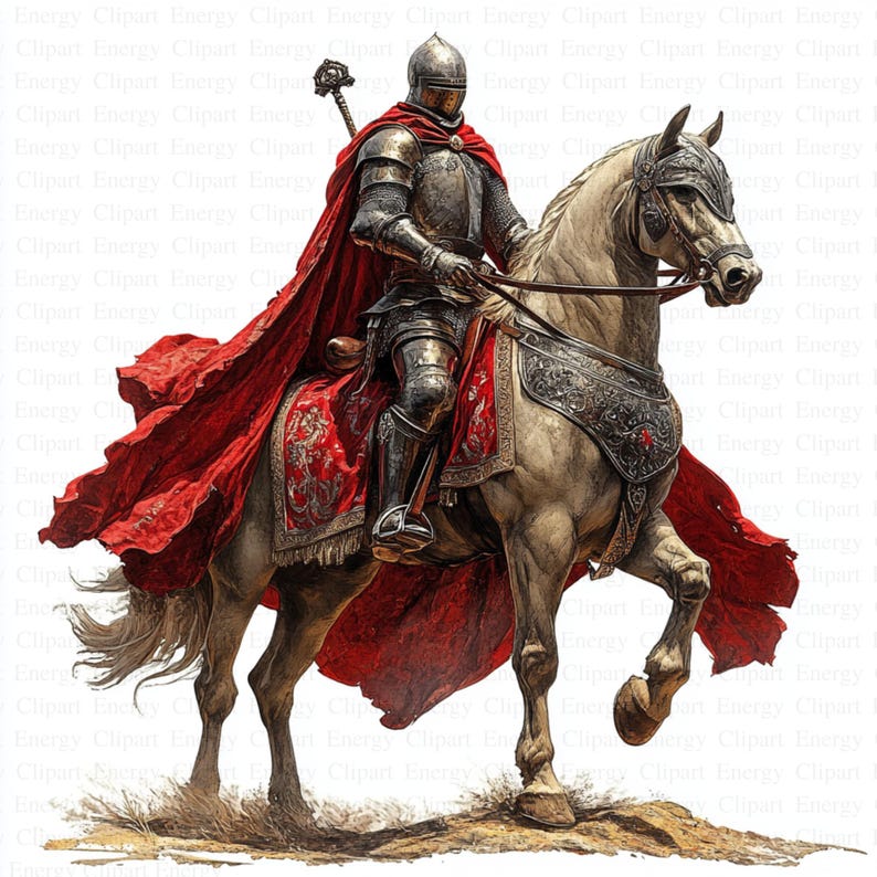 Medieval Knight Clipart | 5 High Quality Jpgs | Digital Download | Wall ...