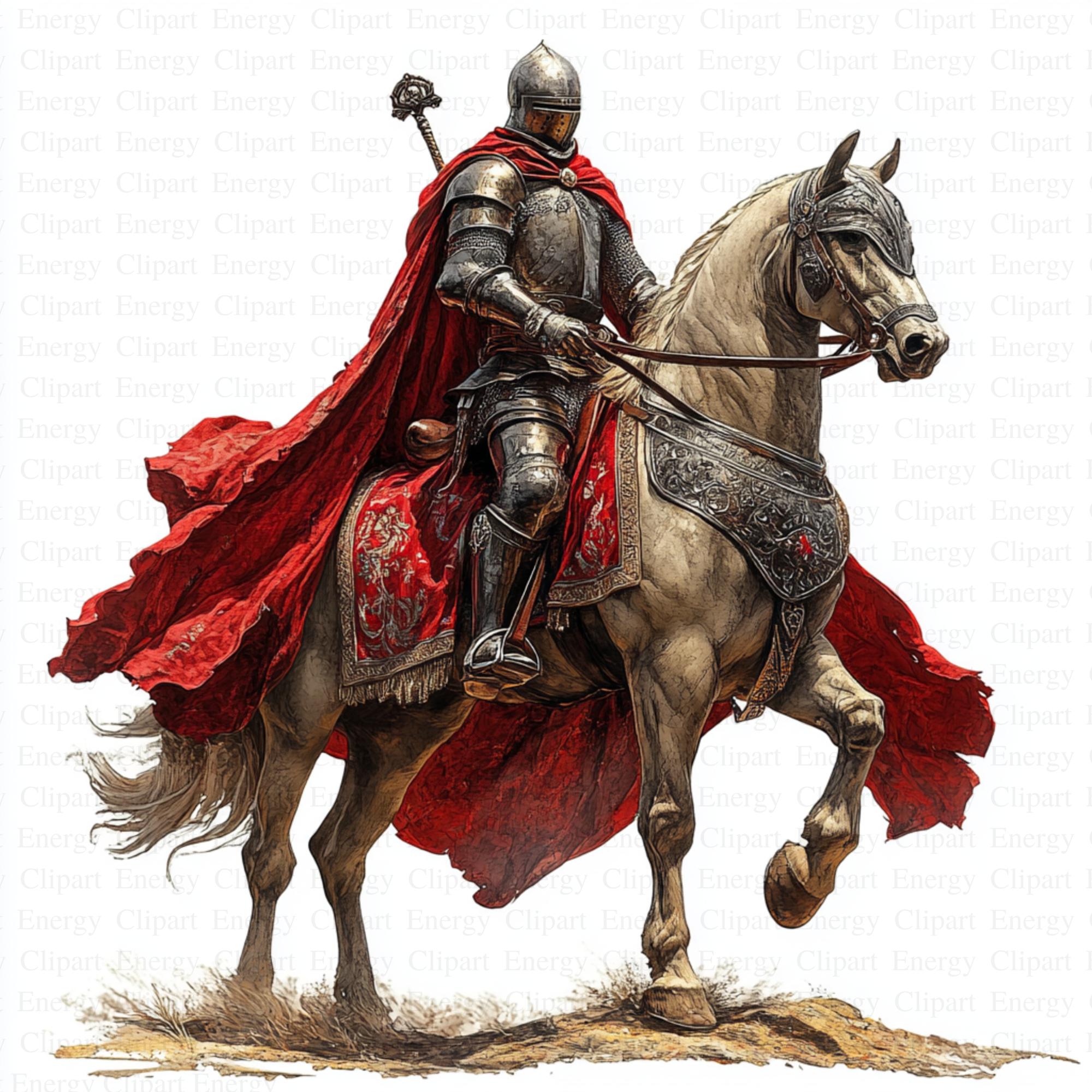 Medieval Knight Clipart | 5 High Quality Jpgs | Digital Download | Wall ...