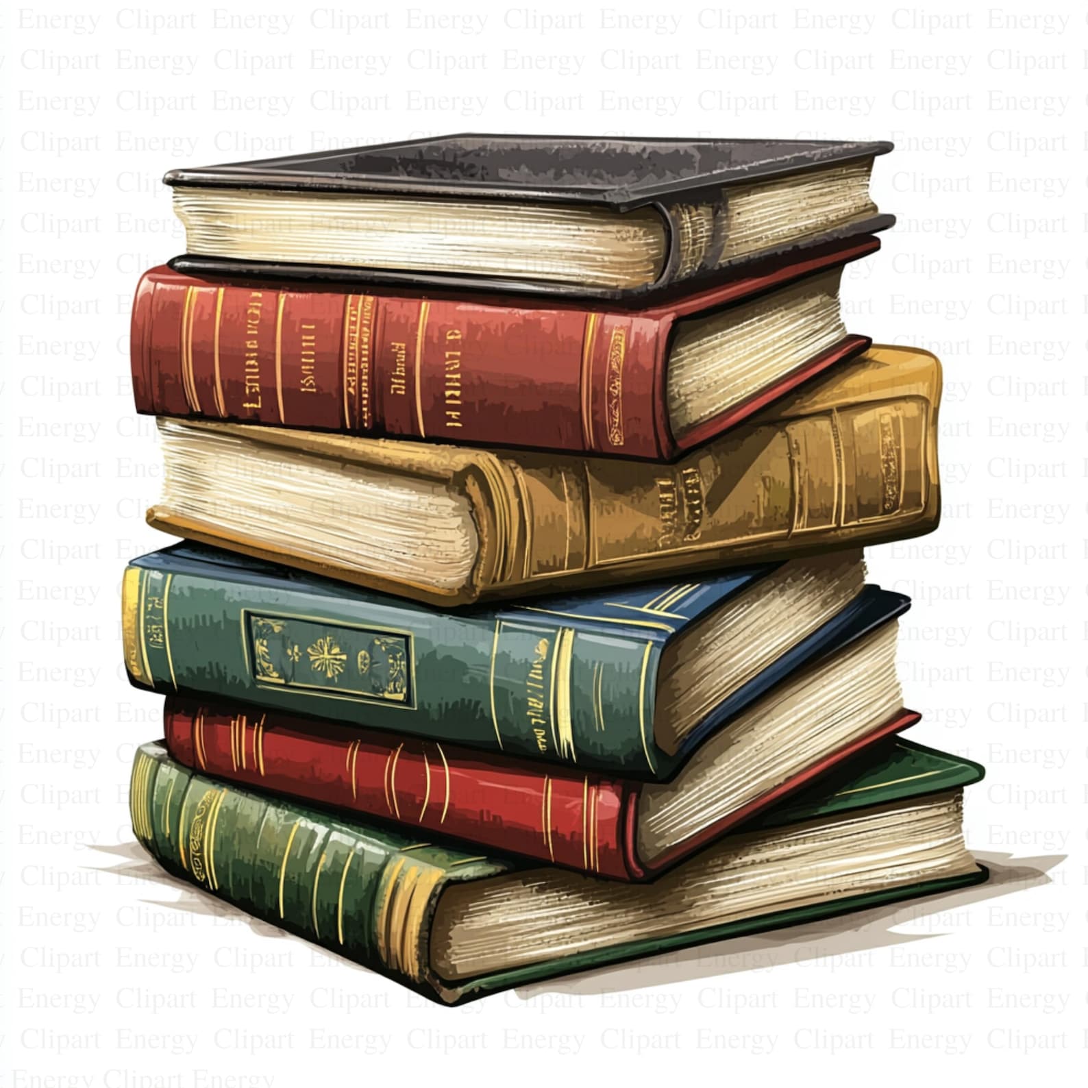 Library Books Clipart | 5 High Quality Jpg's | Digital Download | Book ...