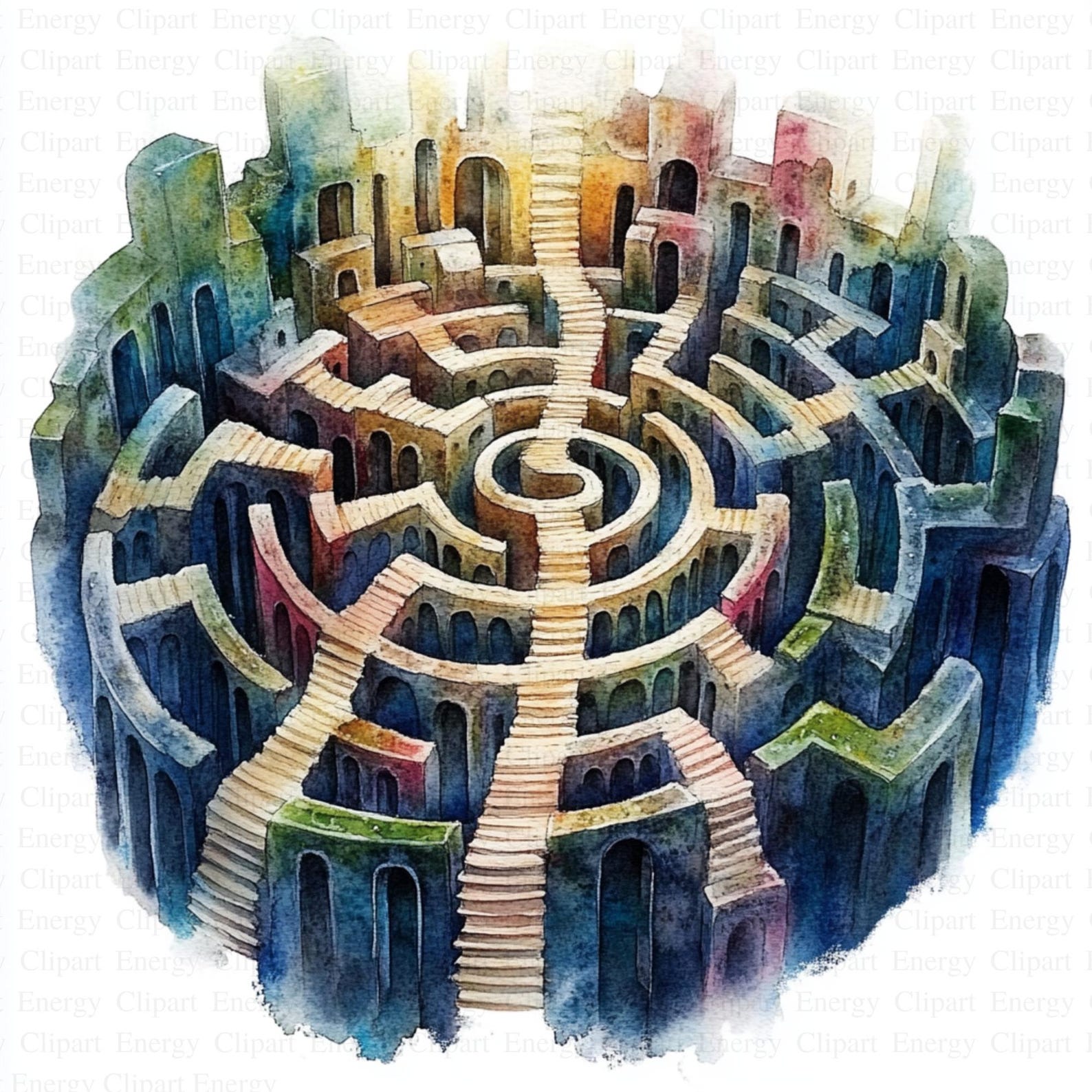 Labyrinth Clipart | 5 High Quality Jpgs | Digital Download | Antique ...