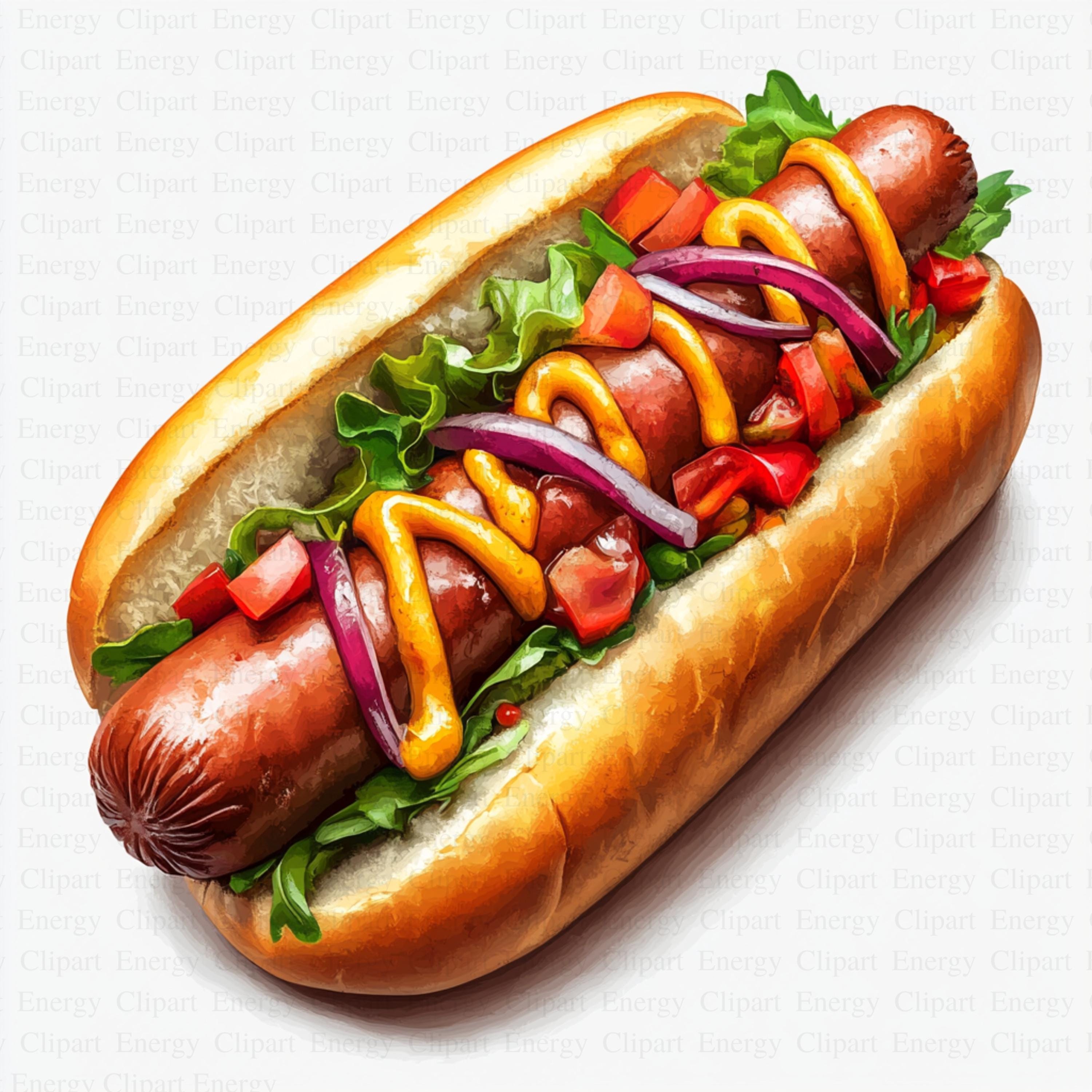 Hot Dog Clipart | 5 High Quality Jpg's | Digital Download | Hot Dog ...
