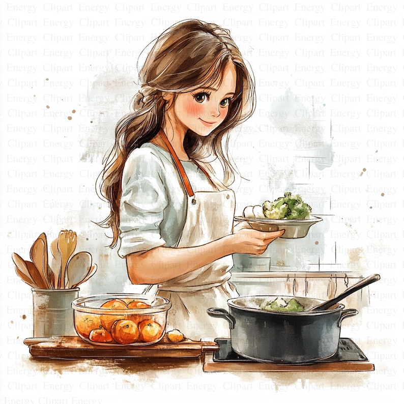 Cooking Clipart | 5 High Quality Jpg's | Digital Download | Culinary ...