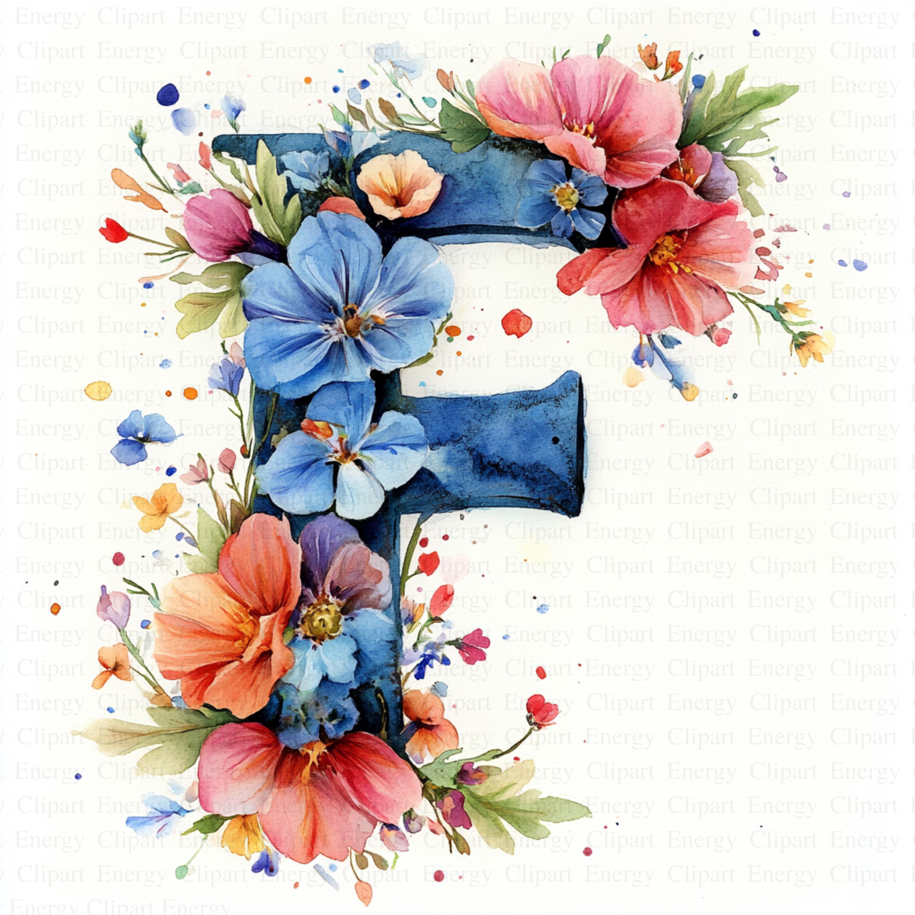 Letter F Clipart | 5 High Quality Jpg's | Digital Download | Decorative ...