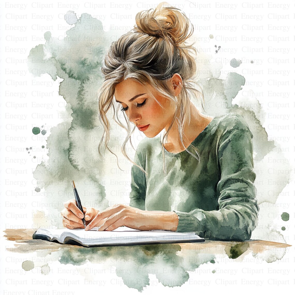 Woman Writing Clipart | 5high Quality Jpgs | Digital Download | Junk ...