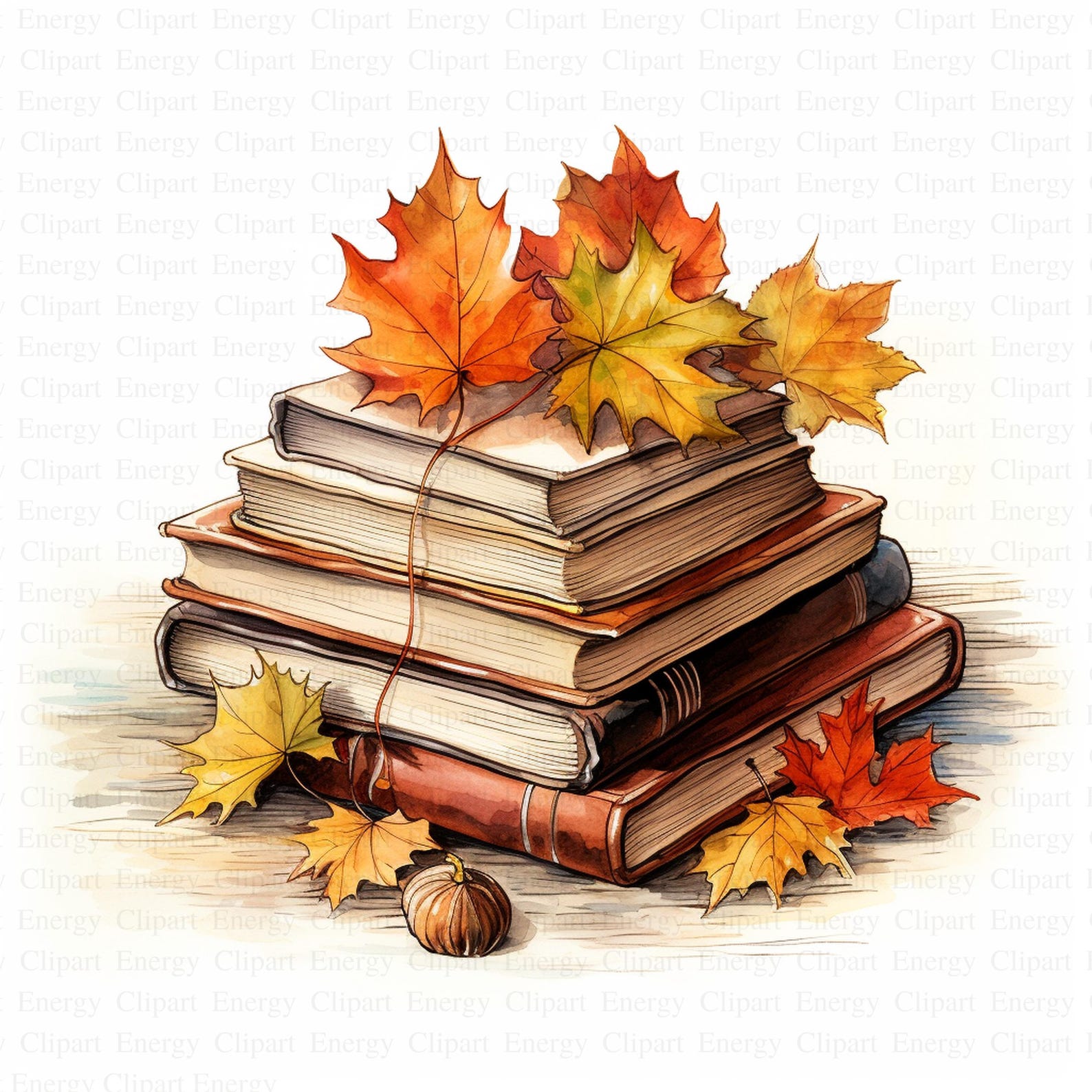 Autumn Book Clipart | 5 High Quality Jpg's | Digital Download | Cozy ...