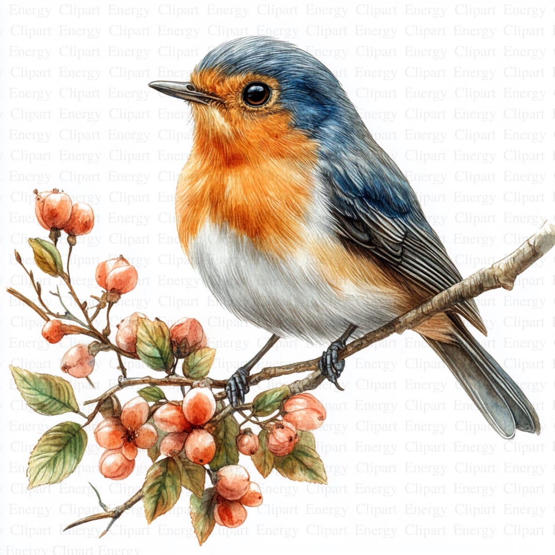 Valentine Robin Bird Clipart | 5 High Quality Jpgs | Digital Download ...