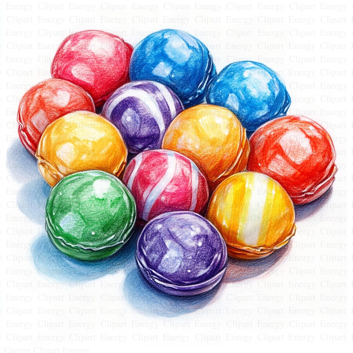 Rainbow Candy Clipart | 5 High Quality Jpg's | Digital Download ...