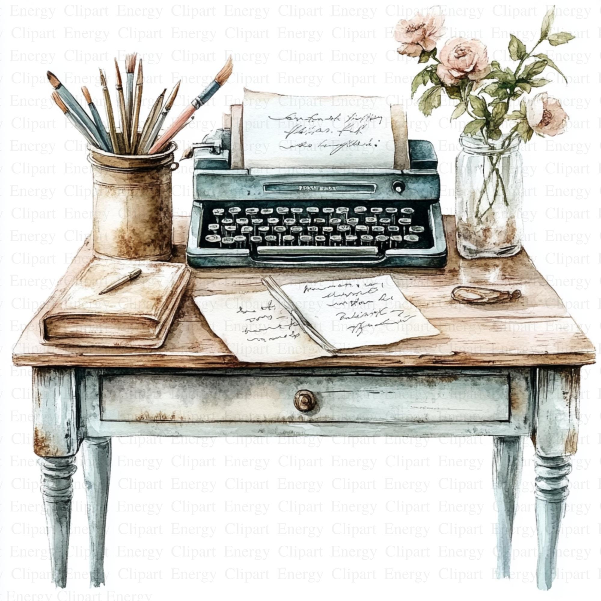 Writer's Desk Table Clipart | 5 High Quality Jpgs | Digital Download ...