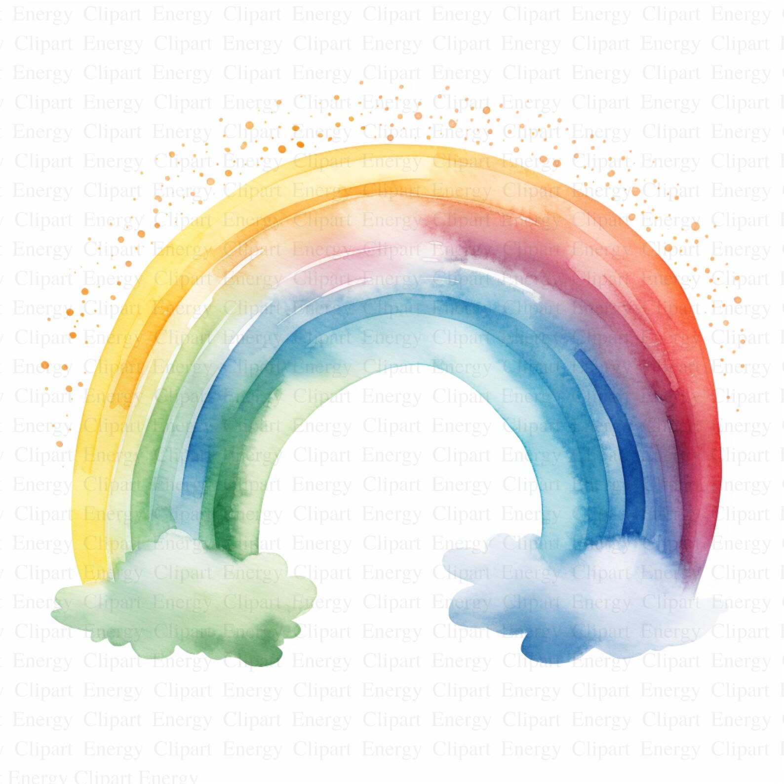 Watercolor Rainbows Clipart | 5 High Quality Jpg's | Digital Download ...