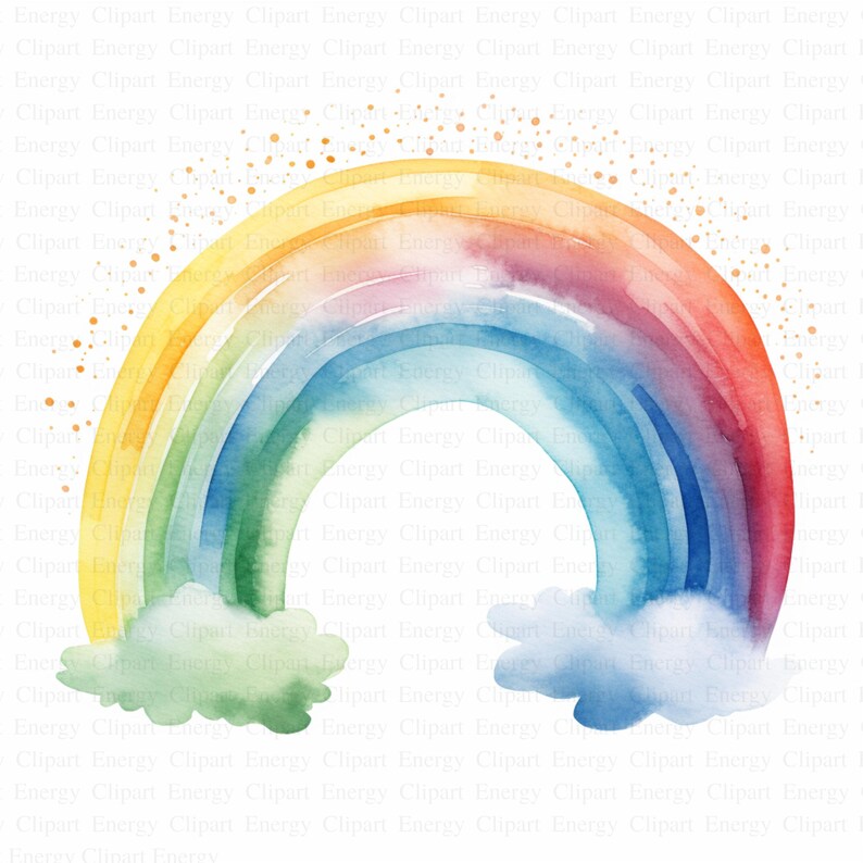 Watercolor Rainbows Clipart | 5 High Quality Jpg's | Digital Download ...