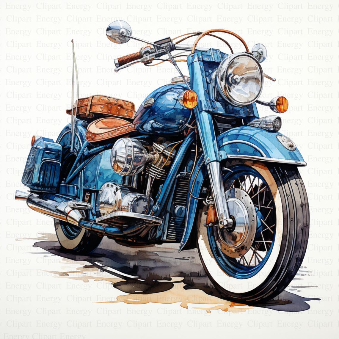 Watercolor Motorcycle Clipart | 5 High Quality Jpg's | Digital Download ...