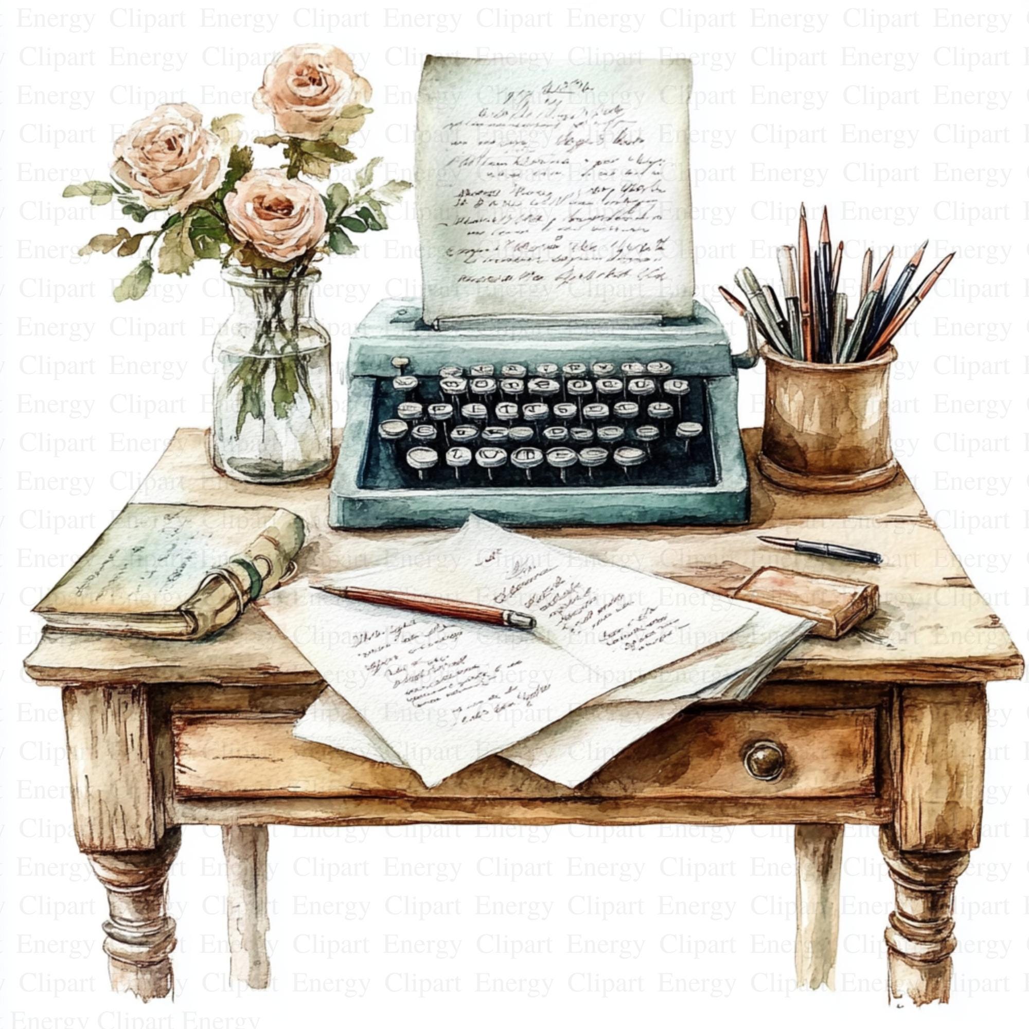 Writer's Desk Table Clipart | 5 High Quality Jpgs | Digital Download ...