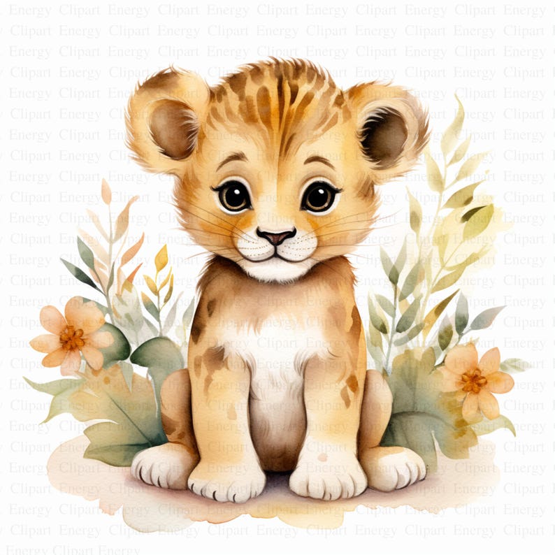 Cute Lion Cub Clipart | 5 High Quality Jpg's | Digital Download ...
