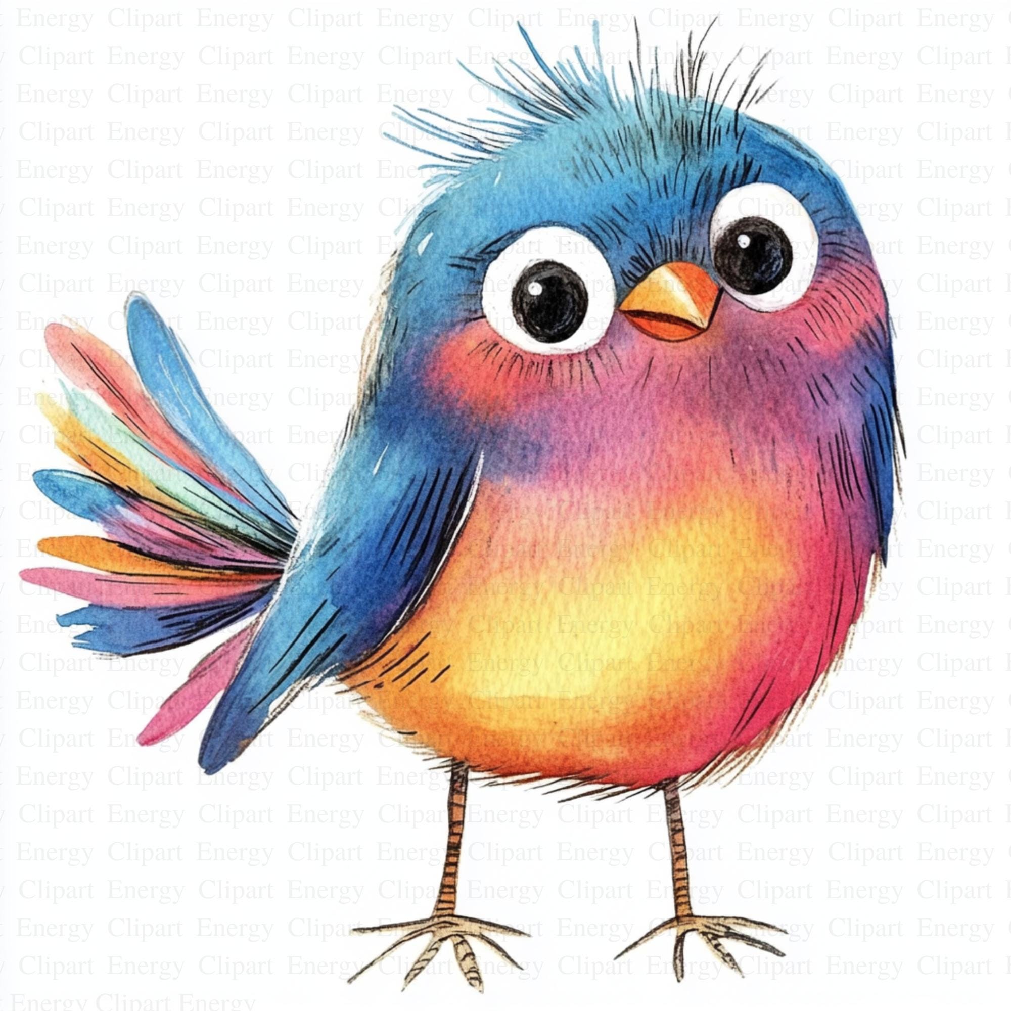 Whimsical Birds Clipart | 5 High Quality Jpgs | Digital Download ...