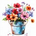 Flower Bucket Clipart 5 High Quality Jpg's Digital Download Floral Art ...