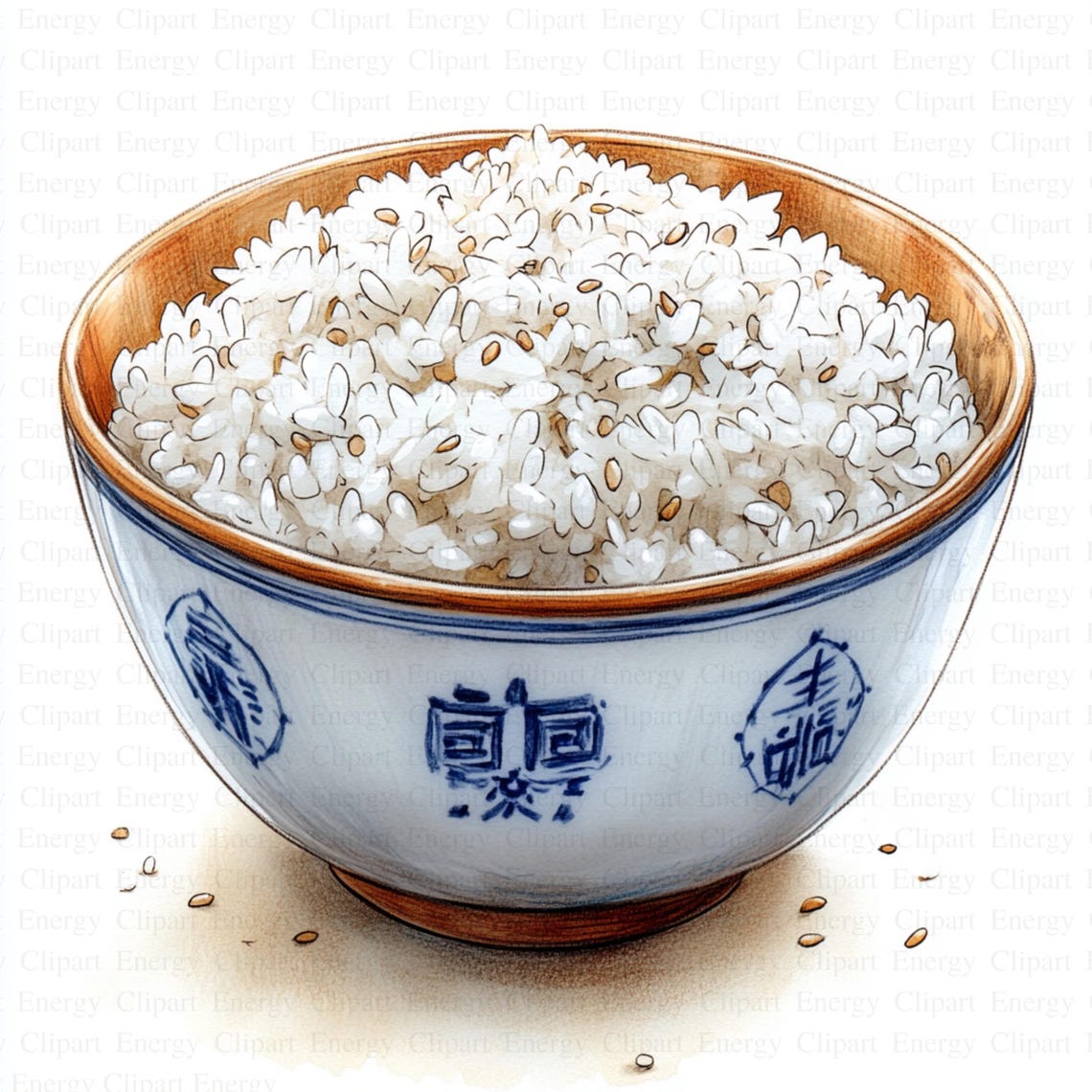 Rice Bowl Clipart | 5 High Quality Jpg's | Digital Download | Food ...