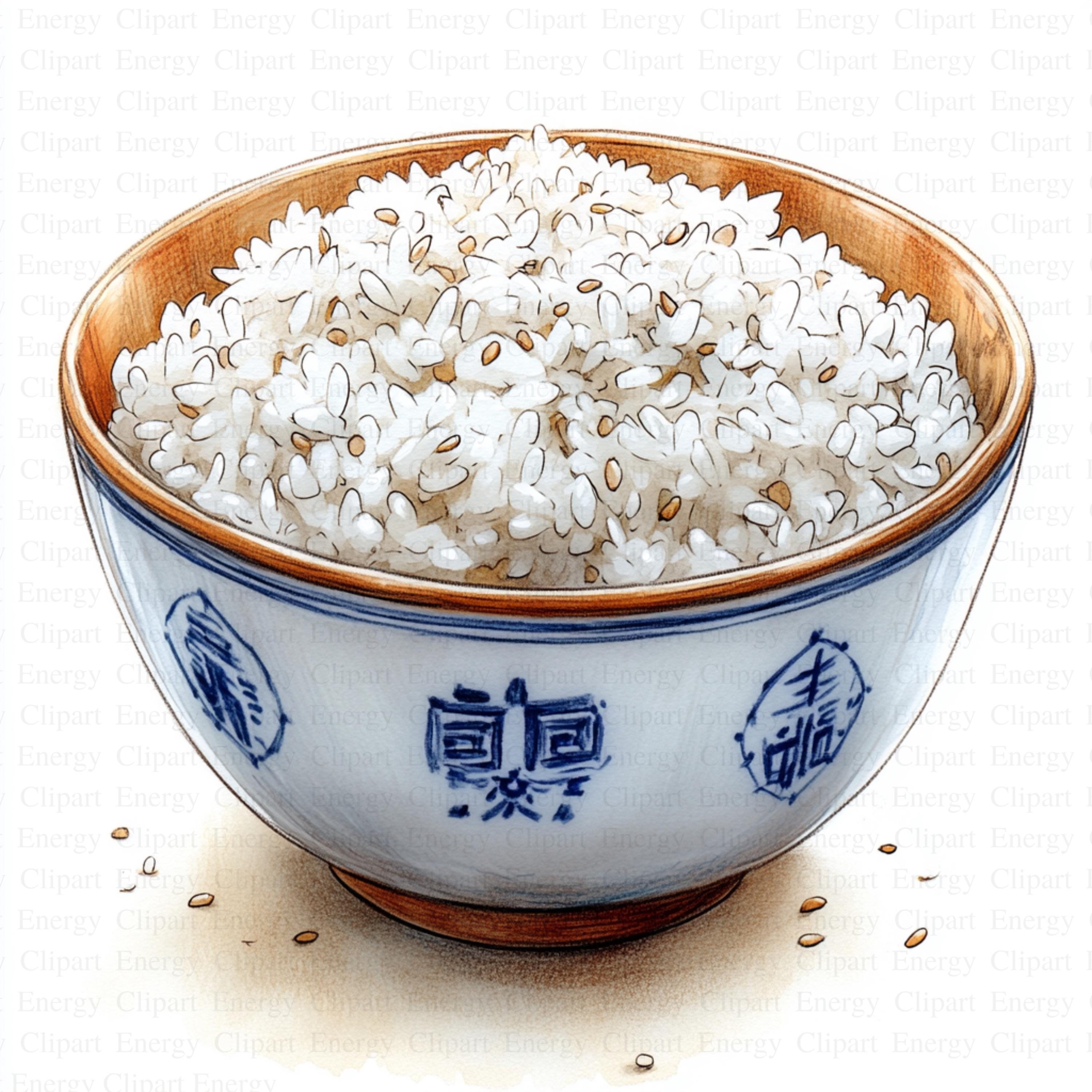 Rice Bowl Clipart | 5 High Quality Jpg's | Digital Download | Food ...