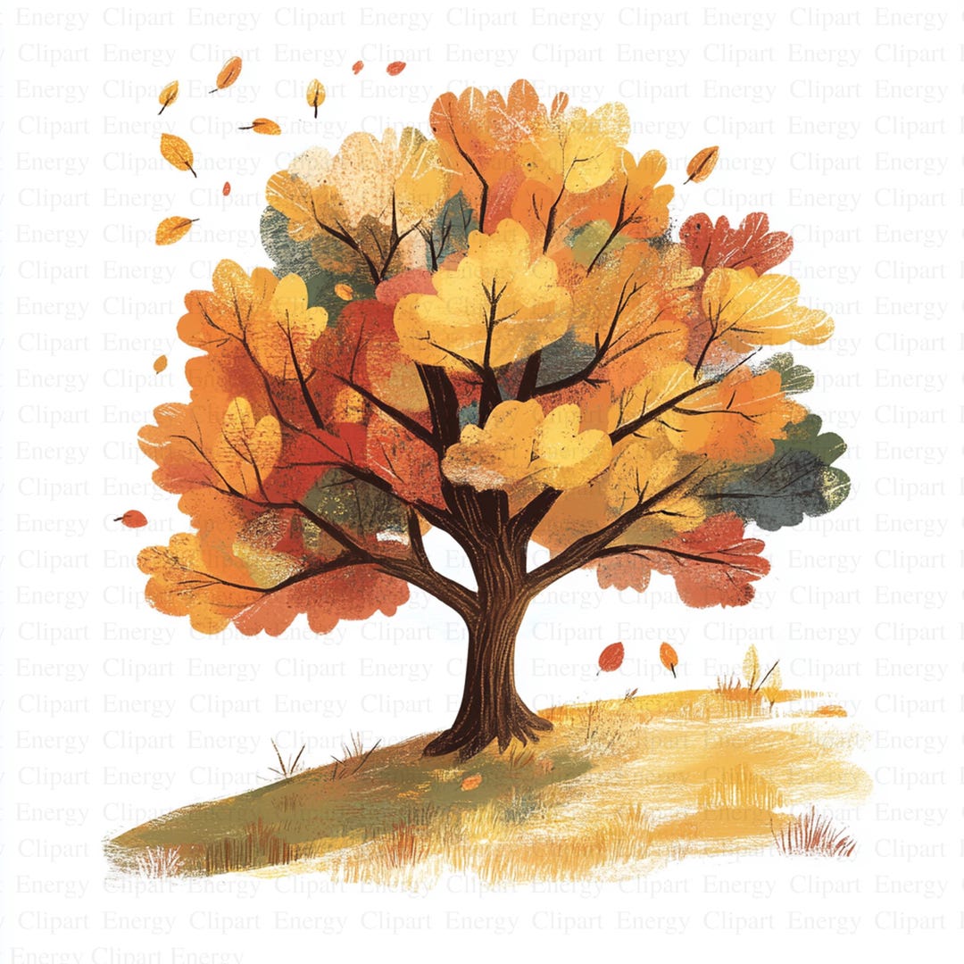 Watercolor Autumn Tree Clipart | 5 High Quality Jpg's | Digital ...