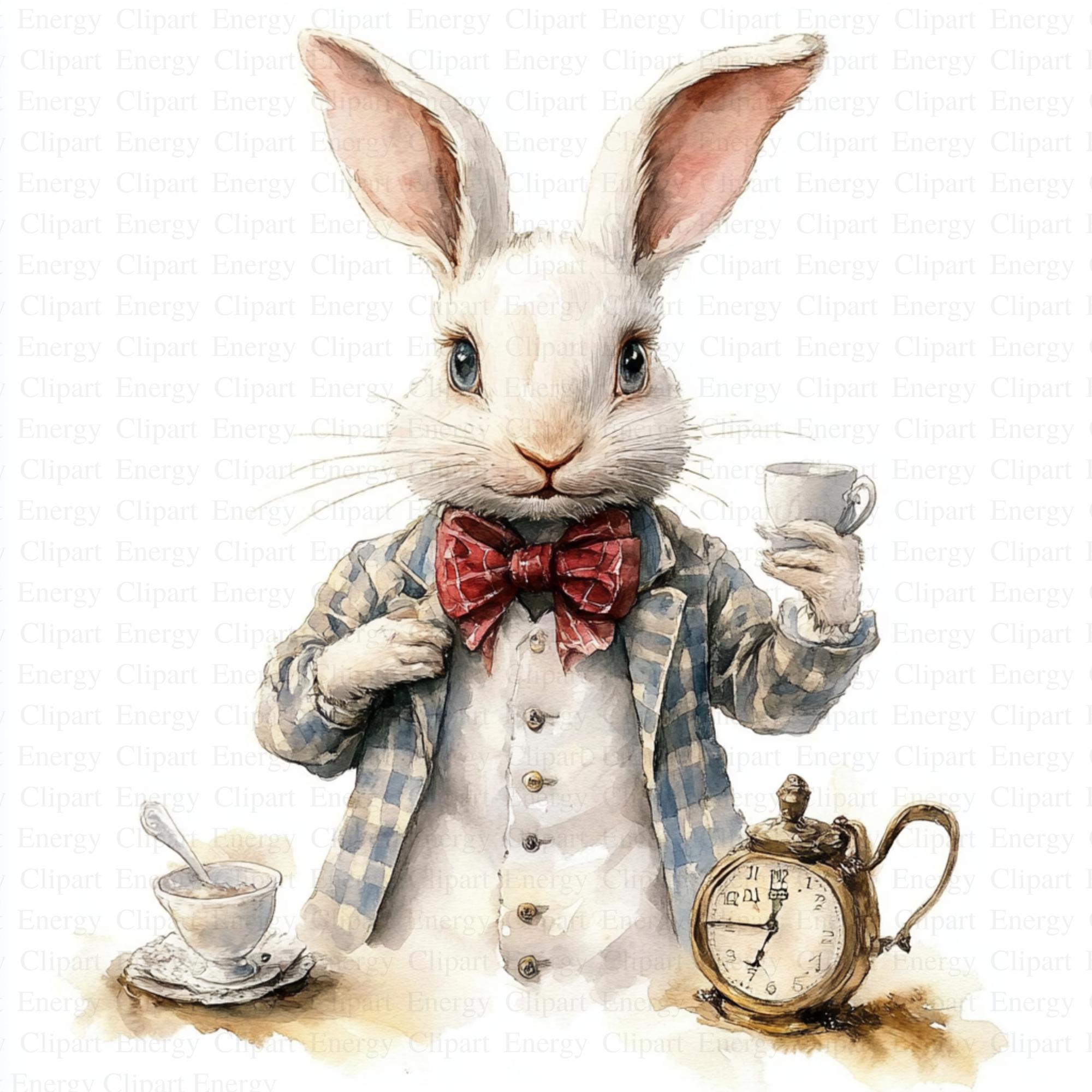 White Rabbit Clipart | 5 High Quality Jpgs | Digital Download | Alice ...