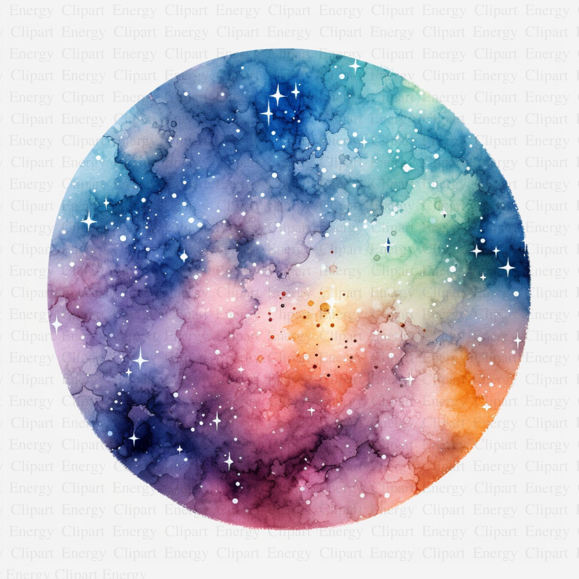 Watercolor Galaxy Backgrounds | 5 High Quality Jpgs | Instant Digital ...