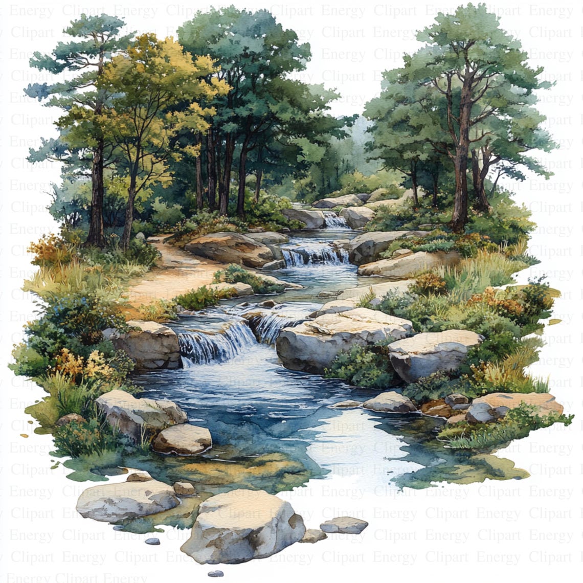 River Landscapes Clipart | 5 High Quality Jpg's | Digital Download ...