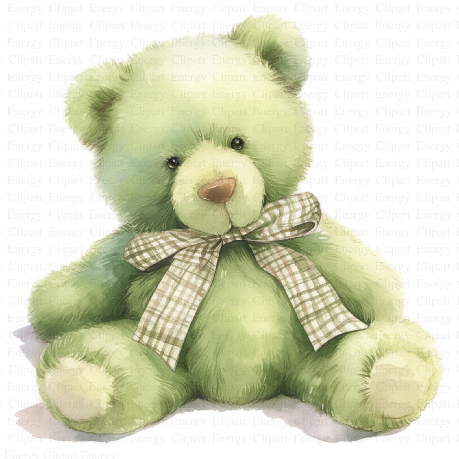 Green Teddy Bear Clipart | 5 High Quality Jpg's | Digital Download ...