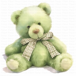 Green Teddy Bear Clipart 5 High Quality Jpg's Digital Download Plush ...