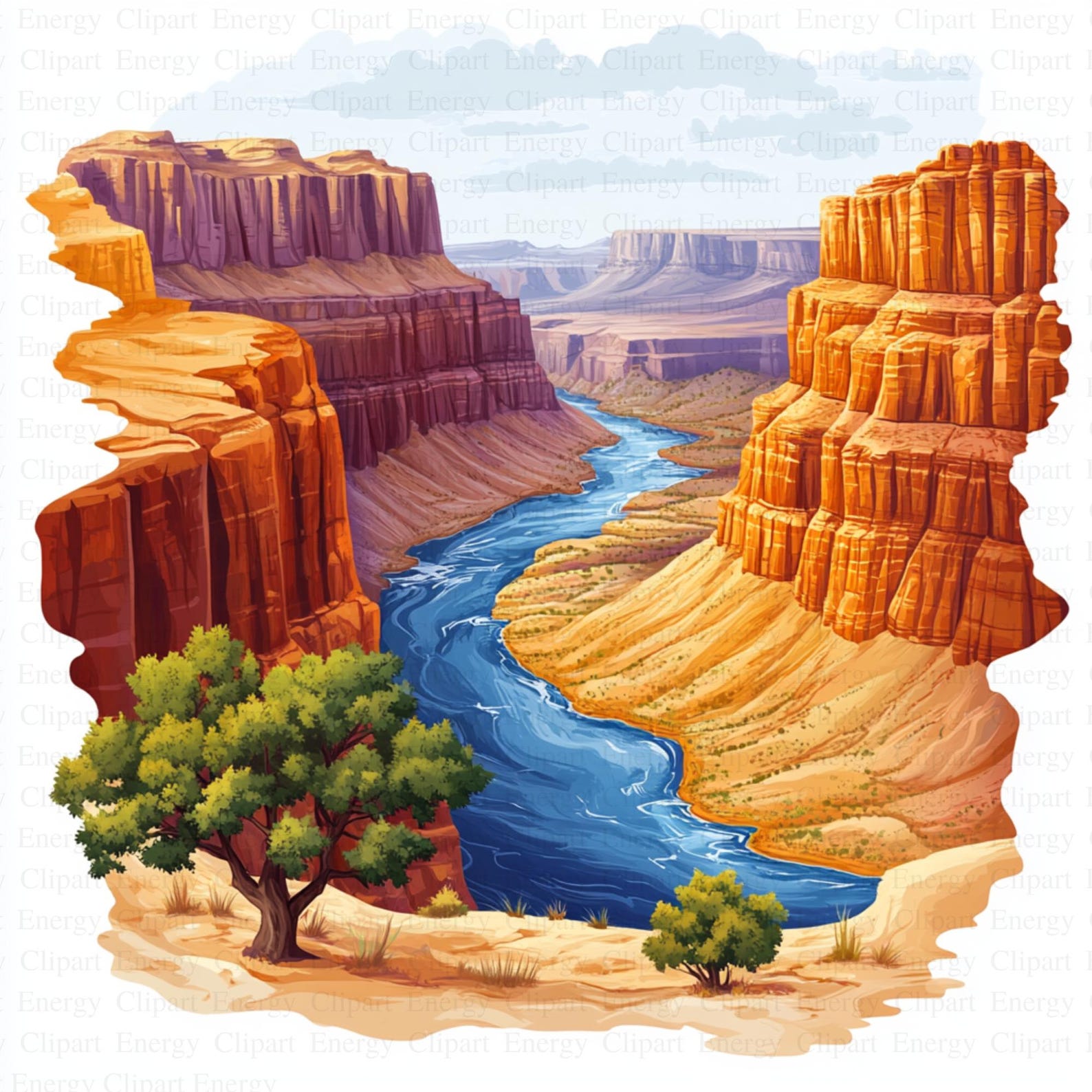 Grand Canyon Landscape Clipart | 5 High Quality Jpgs | Digital Download ...