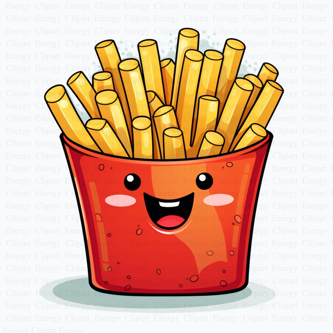 Cute French Fries Clipart 5 High Quality Jpg's Digital Download Fries ...