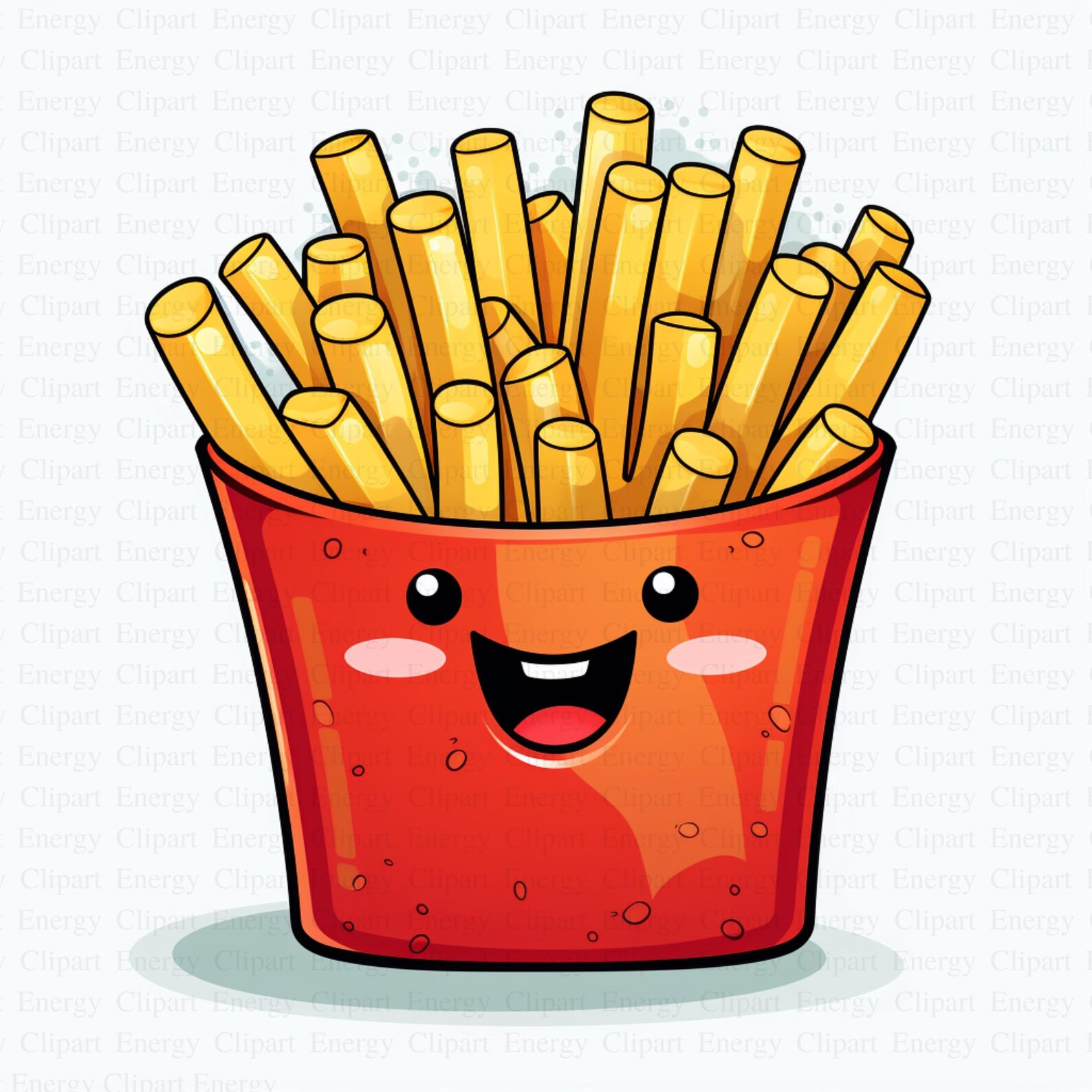 Cute French Fries Clipart | 5 High Quality Jpg's | Digital Download ...