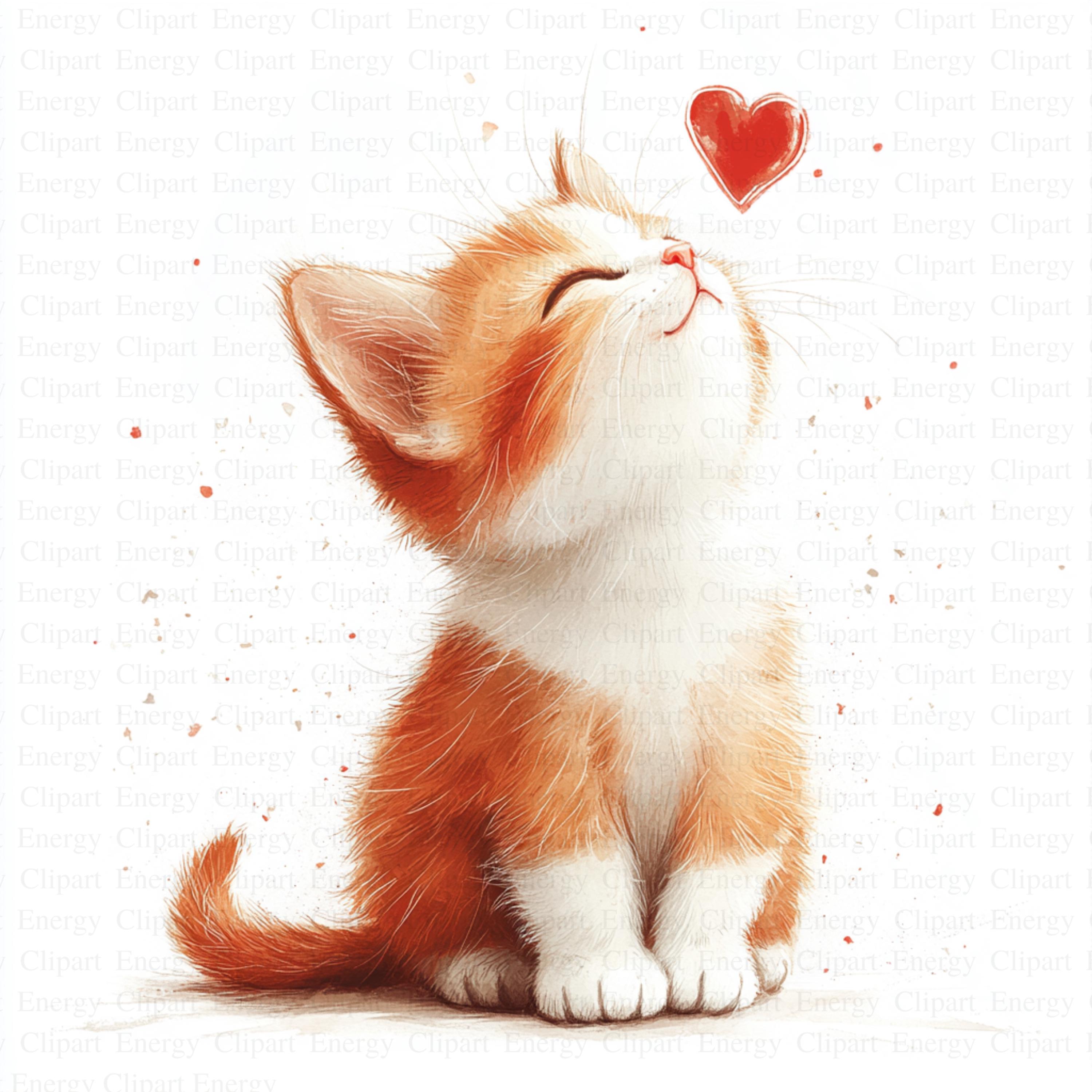 Kitten Love Clipart | 5 High Quality Jpg's | Digital Download | Pet Art ...
