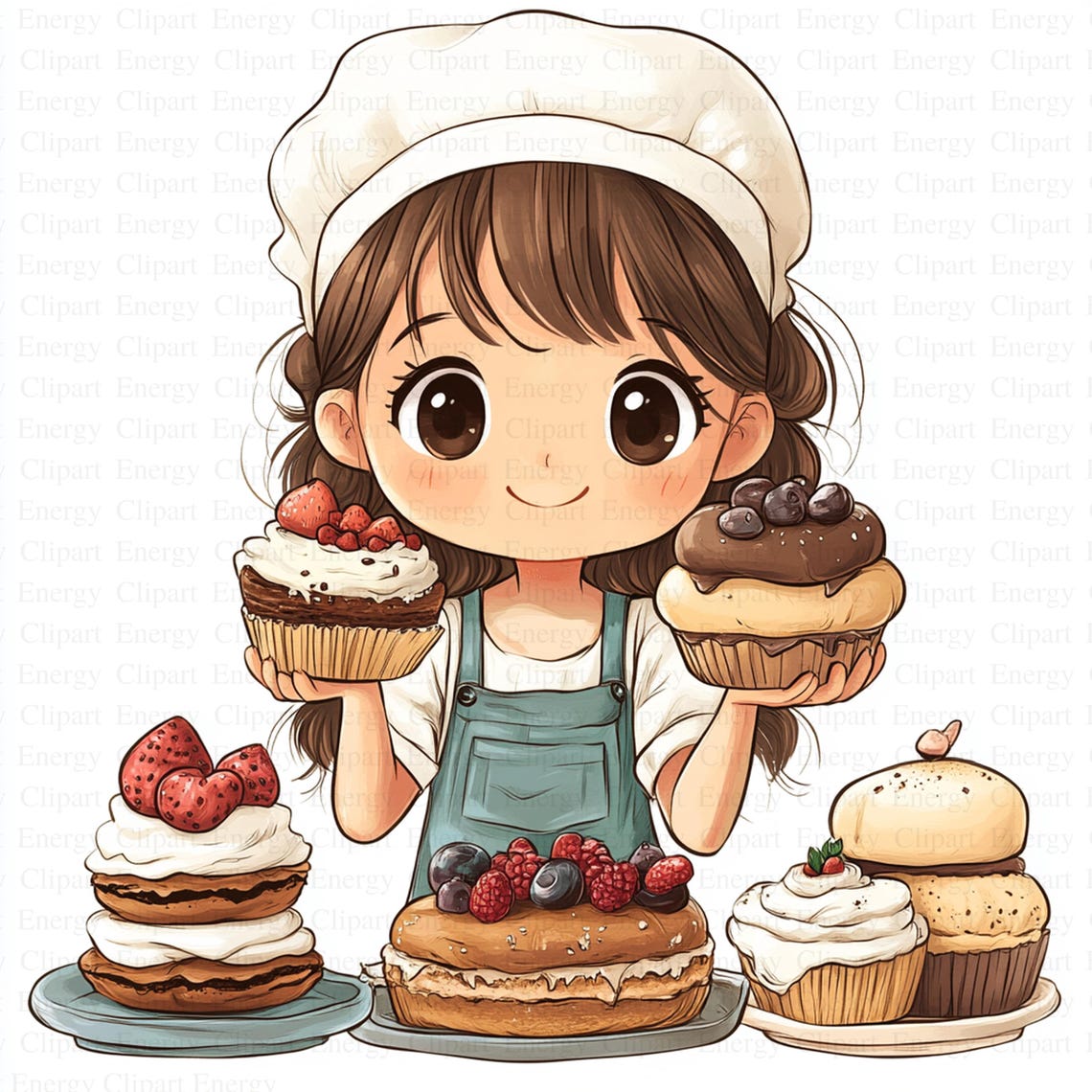 Kawaii Bakery Clipart | 5 High Quality Jpg's | Digital Download | Cute ...