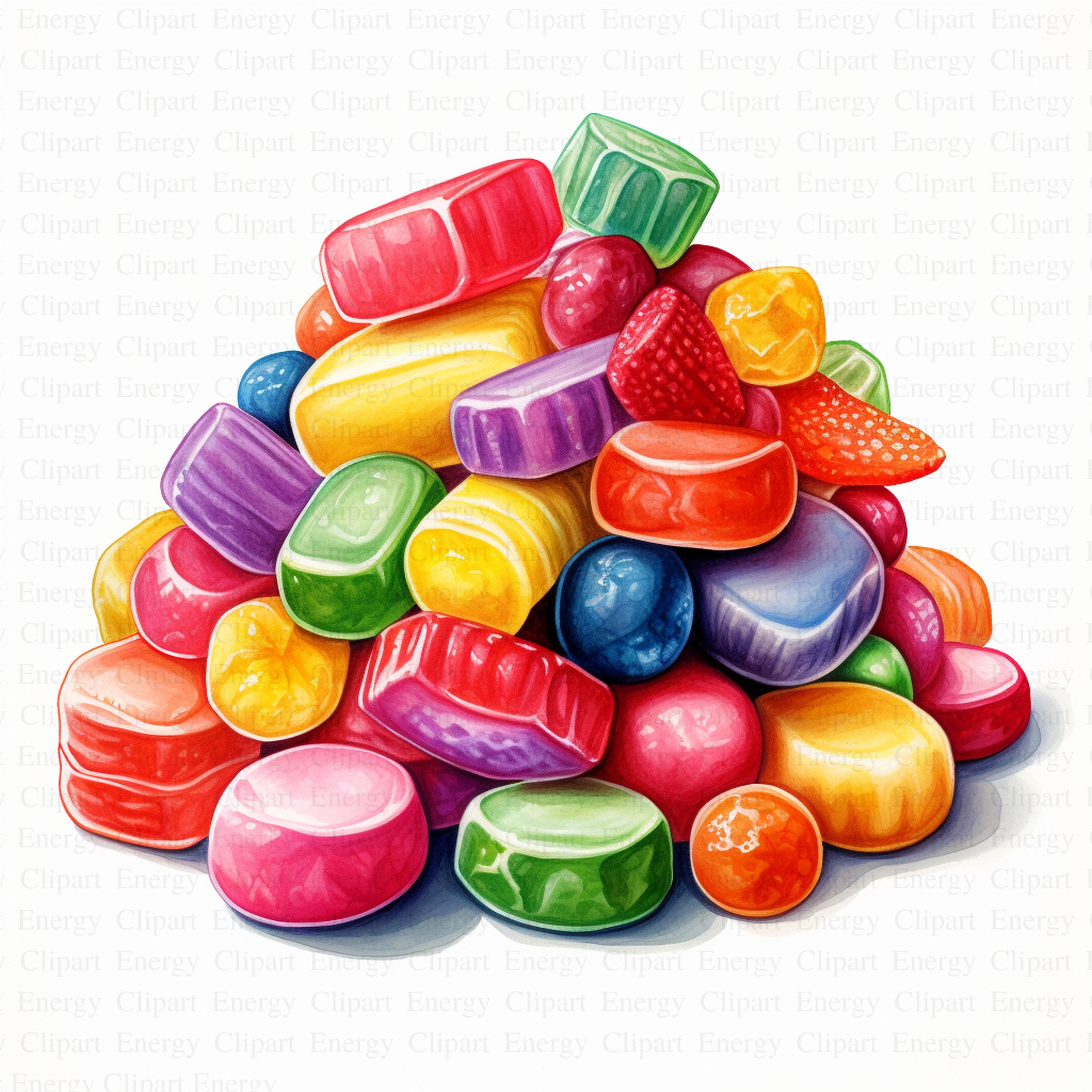 Rainbow Candy Clipart 5 High Quality Jpg's Digital Download Colorful ...