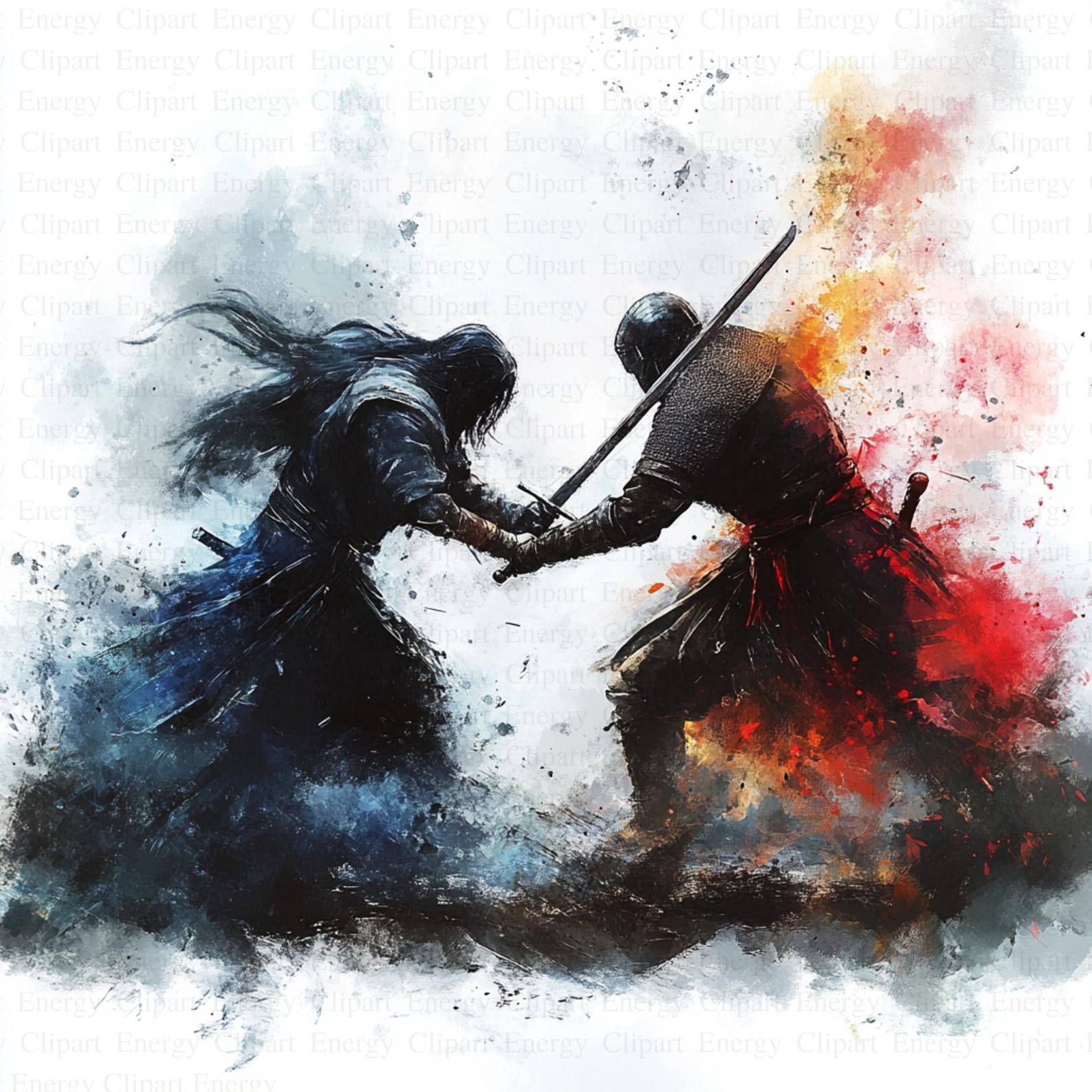 Watercolor Battle Clipart | 5 High Quality Jpg's | Digital Download ...