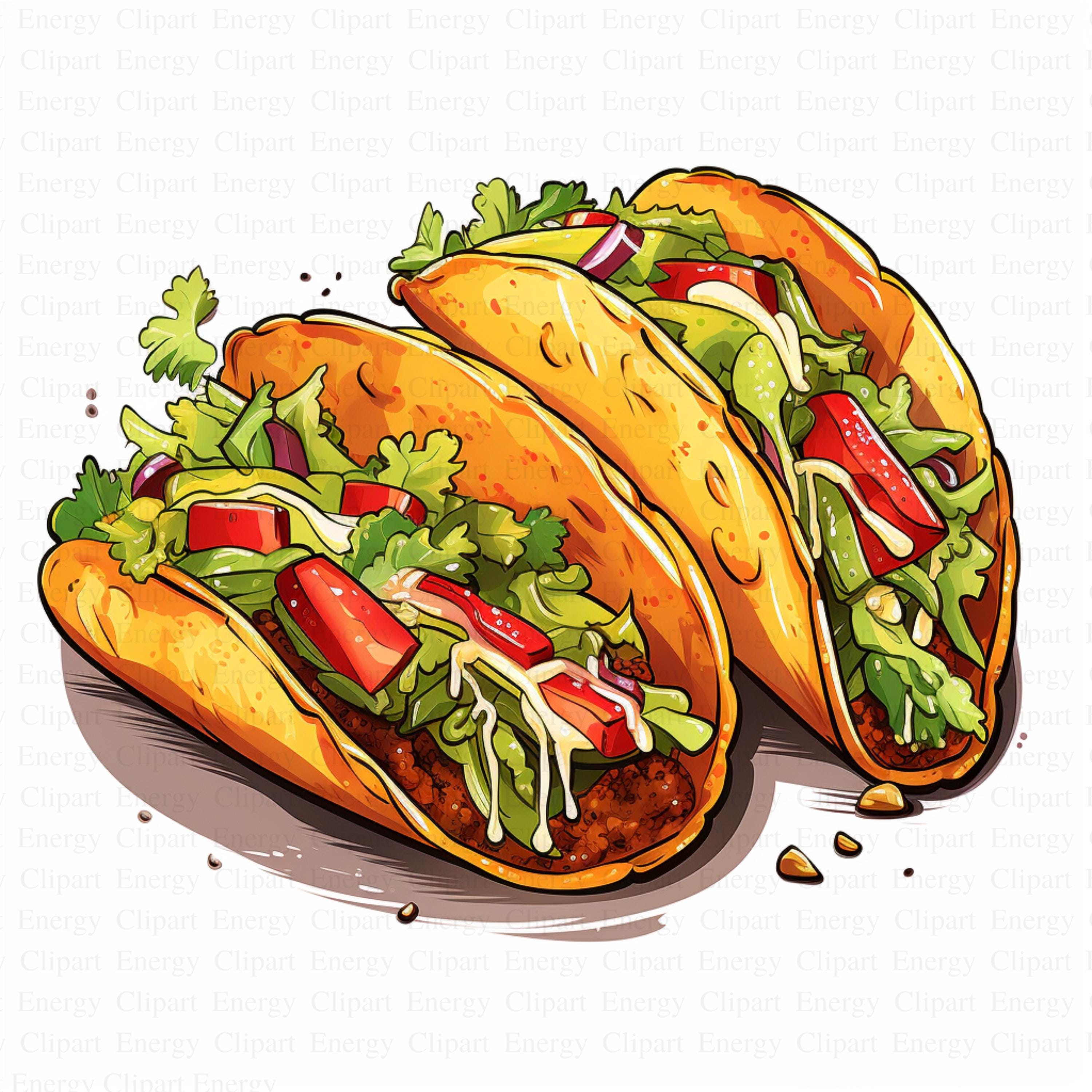 Tacos Clipart | 5 High Quality Jpg's | Digital Download | Tacos ...