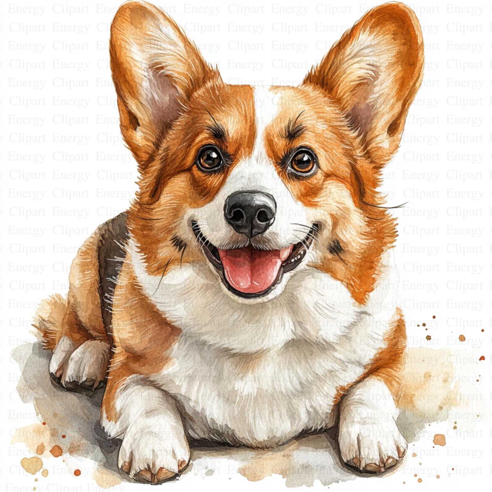 Watercolor Corgi Clipart | 5 High Quality Jpg's | Digital Download ...
