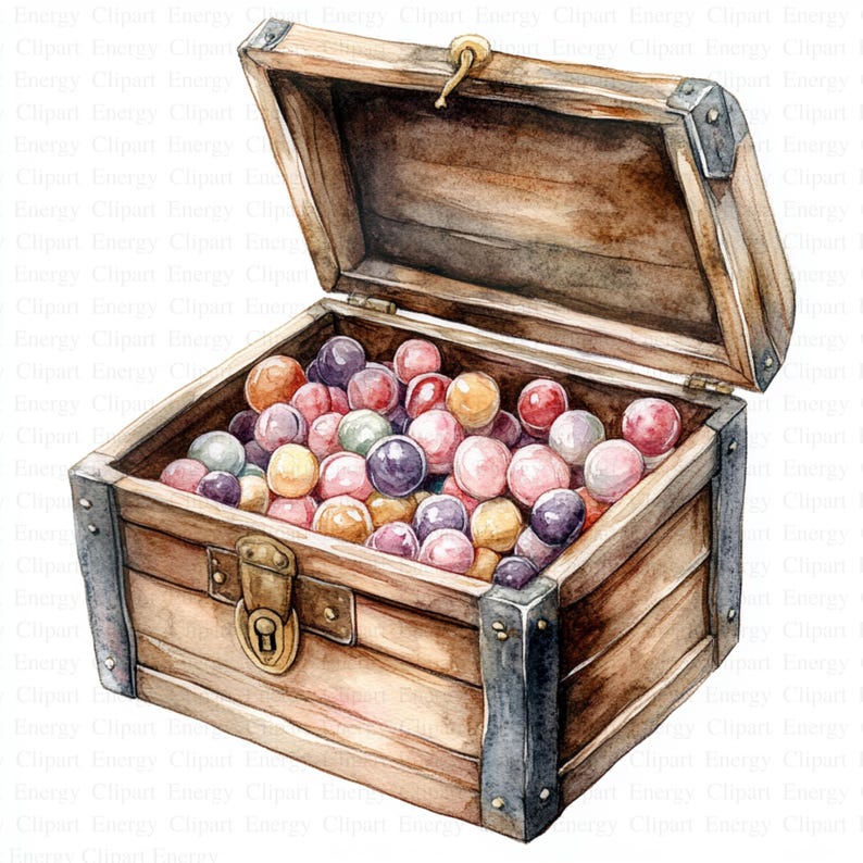 Treasure Chest Clipart | 5 High Quality Jpg's | Digital Download ...