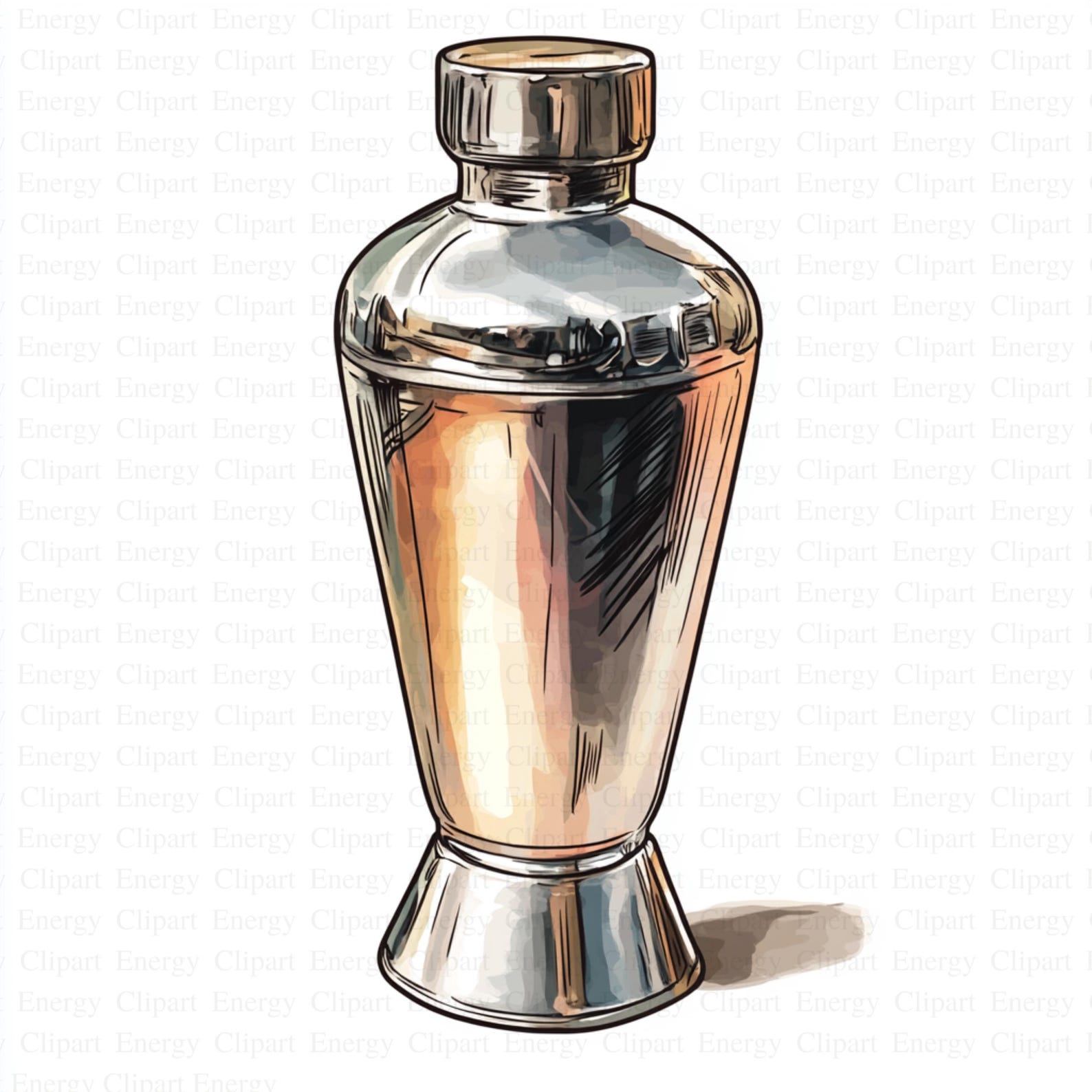 Watercolor Cocktail Shaker Clipart | 5 High Quality Jpg's | Digital ...