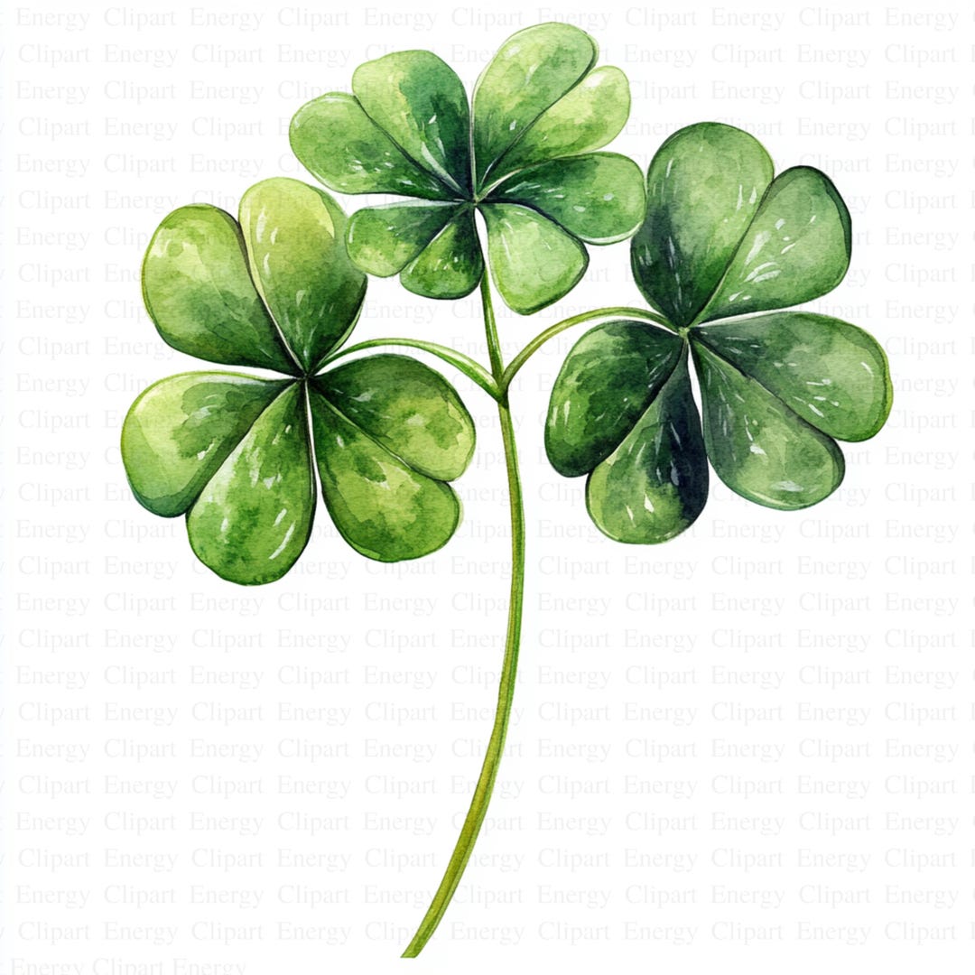 Watercolor Shamrock Clipart | 5 High Quality Jpg's | Digital Download ...