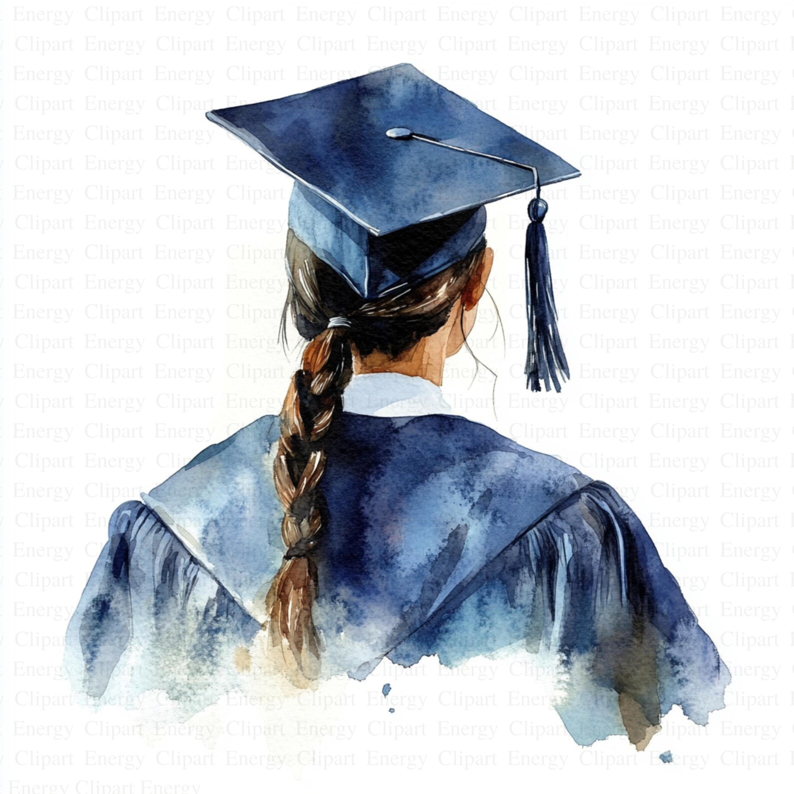 Watercolor School Graduate Clipart | 5 High Quality Jpg's | Digital ...