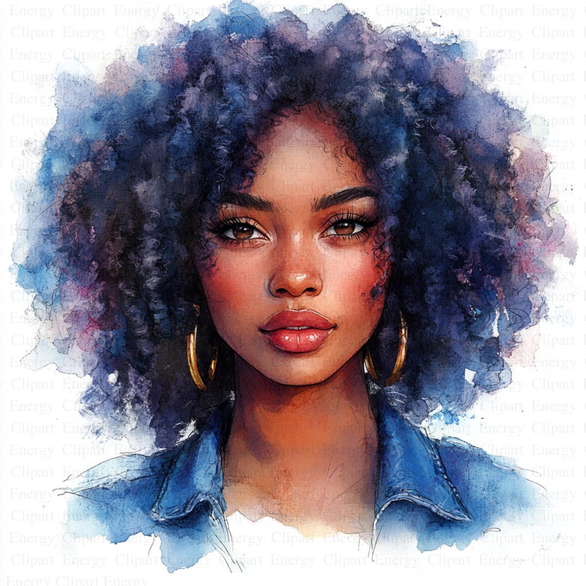 Afro Woman Clipart | 5 High Quality Jpg's | Digital Download | Afro ...