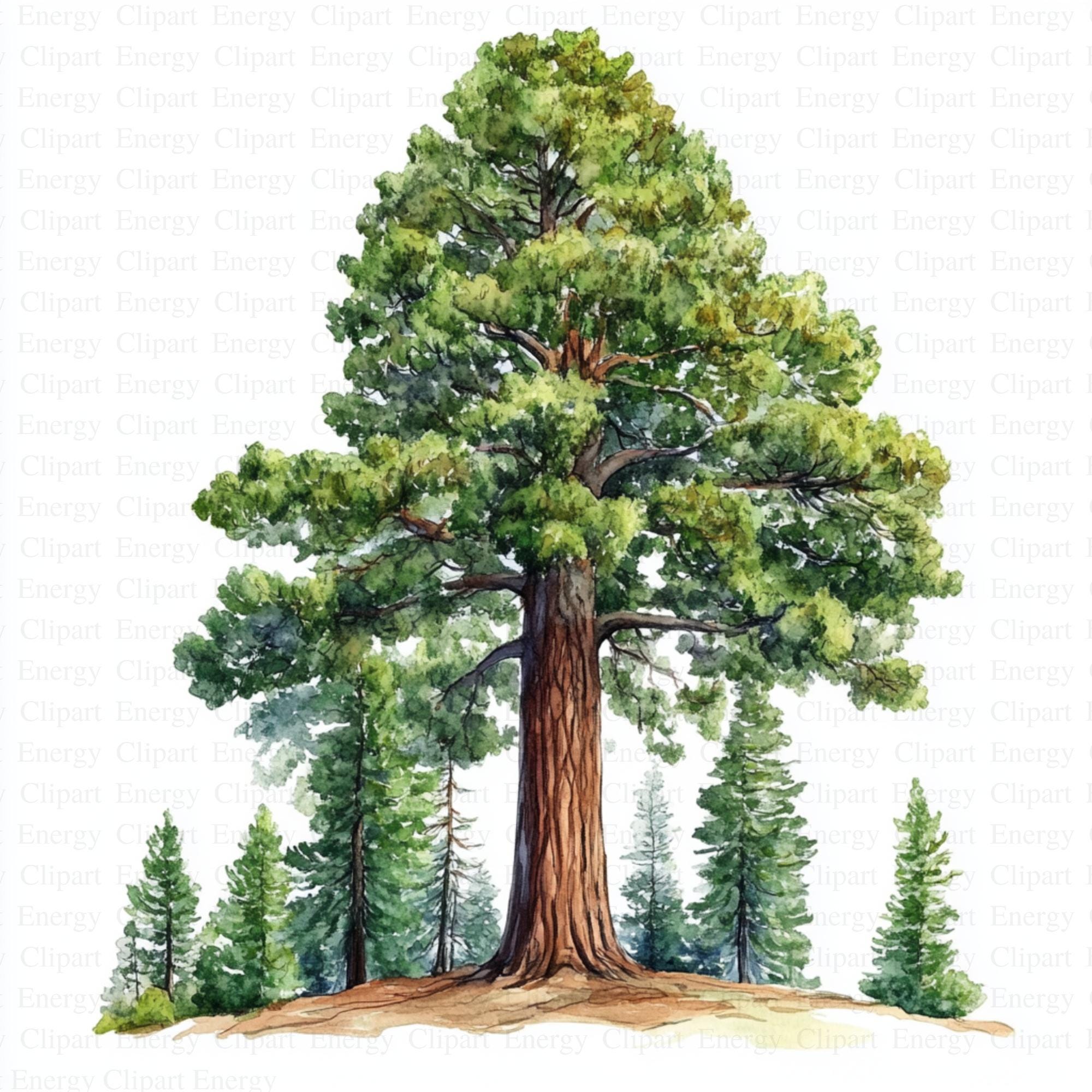 Sequoia Trees Clipart | 5 High Quality Jpgs | Digital Download | Card ...
