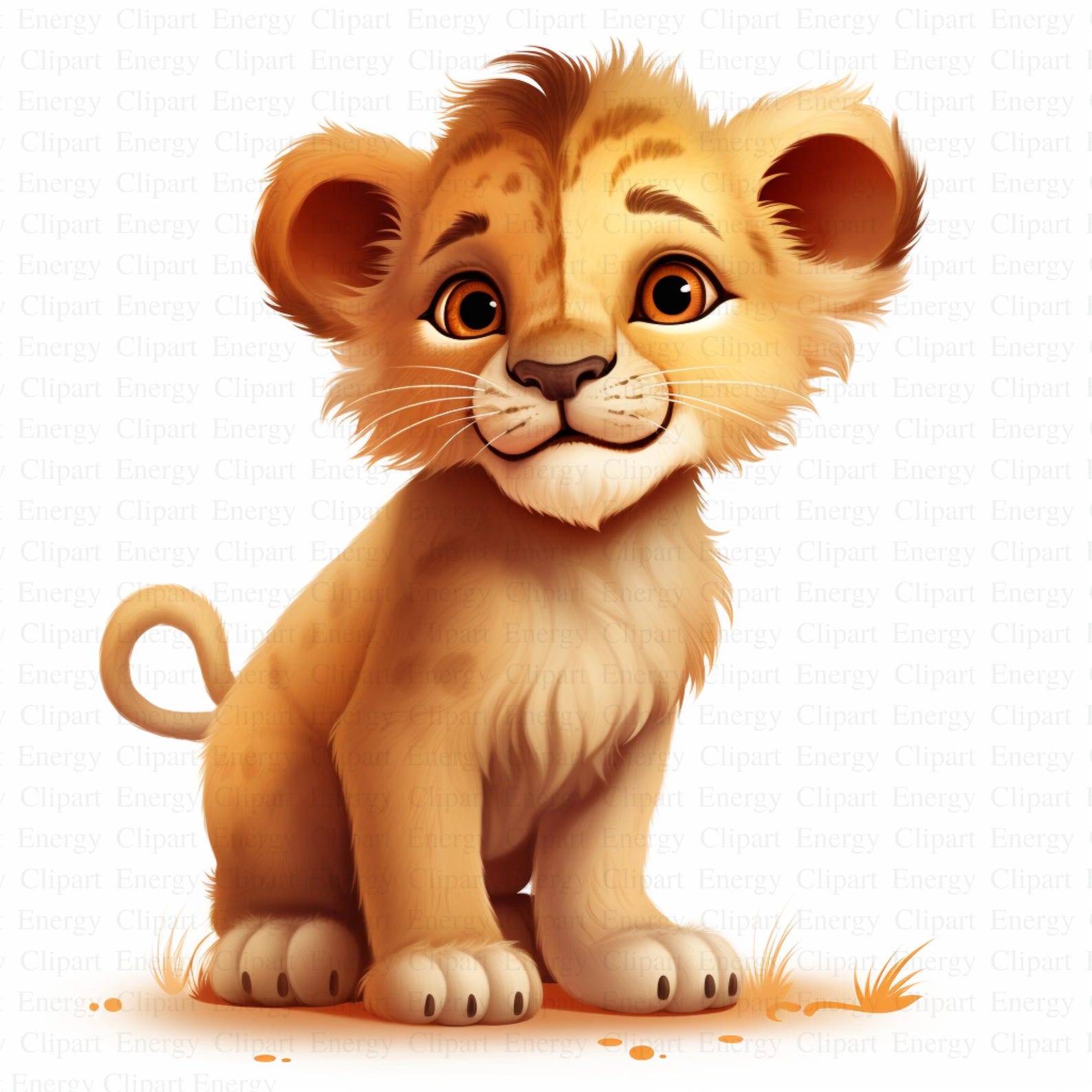 Cute Lion Cub Clipart 5 High Quality Jpg's Digital Download Safari ...