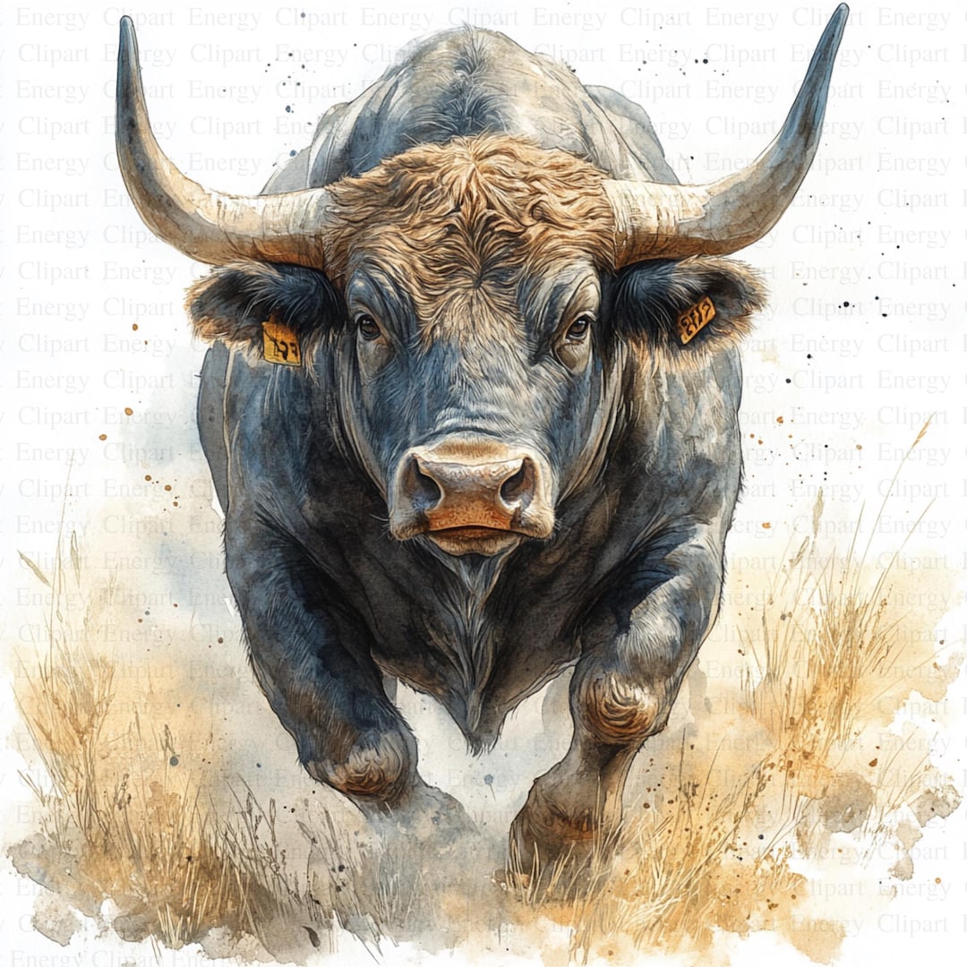 Bull Clipart | 5 High Quality Jpgs | Instant Digital Download | Digital ...