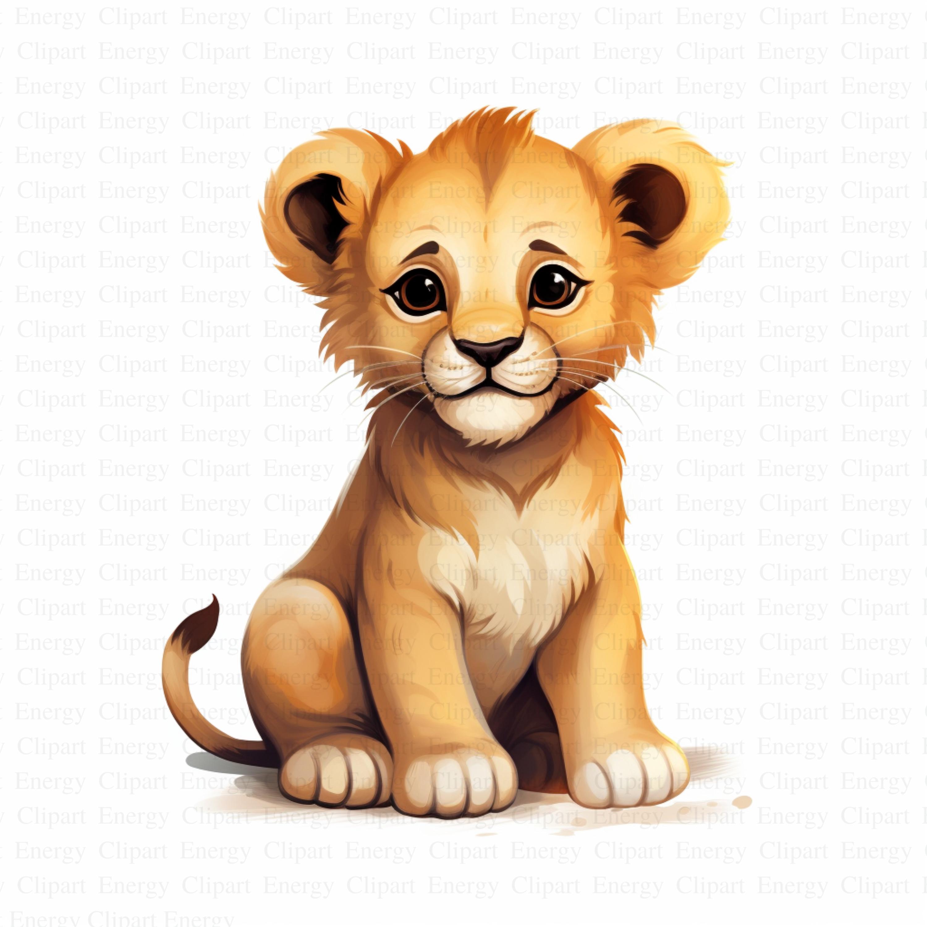 Cute Lion Cub Clipart | 5 High Quality Jpg's | Digital Download ...