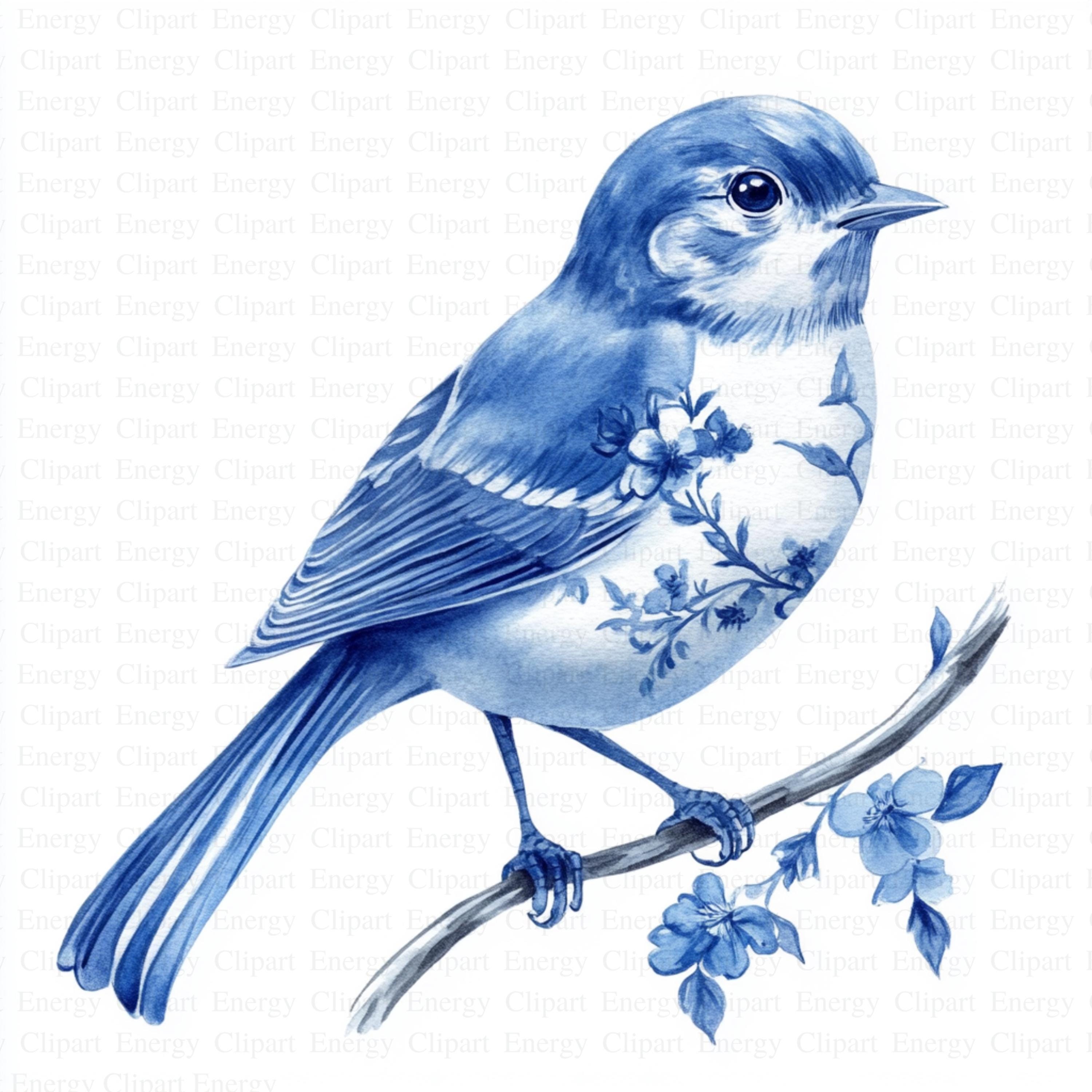 Blue Delft Birds Clipart | 5 High Quality Jpg's | Digital Download ...