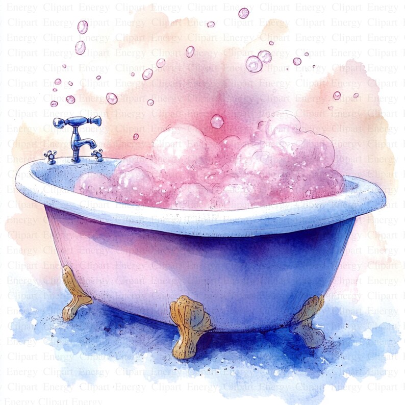 Bubble Bath Clipart | 5 High Quality Jpg's | Digital Download | Cute ...
