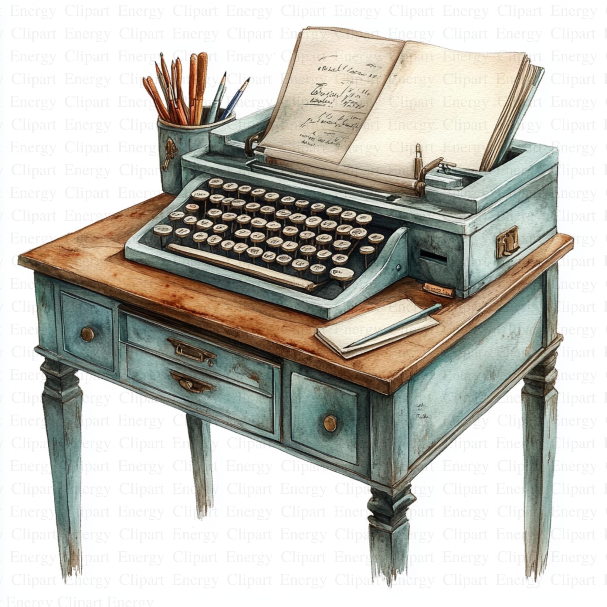 Writer's Desk Table Clipart | 5 High Quality Jpgs | Digital Download ...